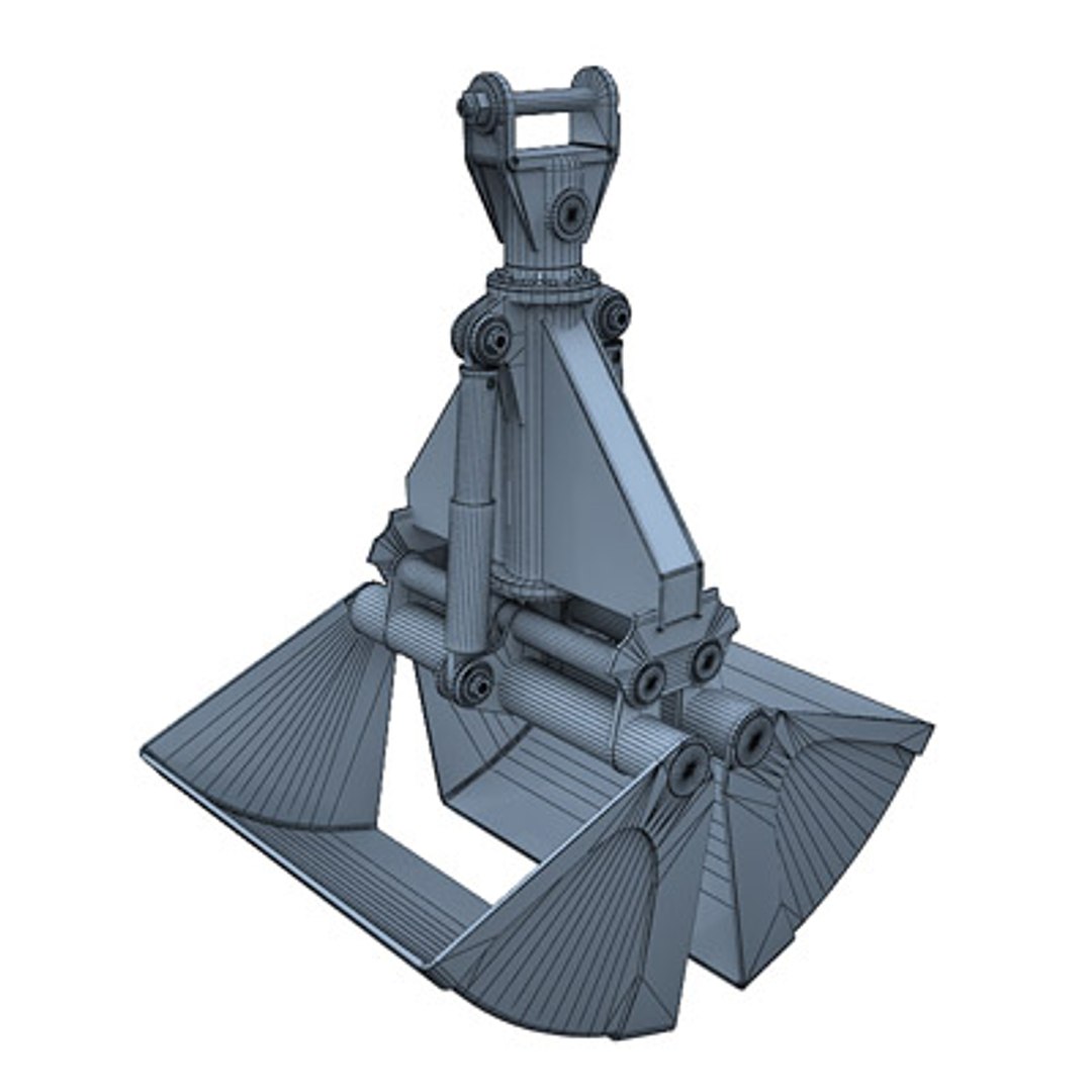 Hydraulic Clamshell Grab 3d Model