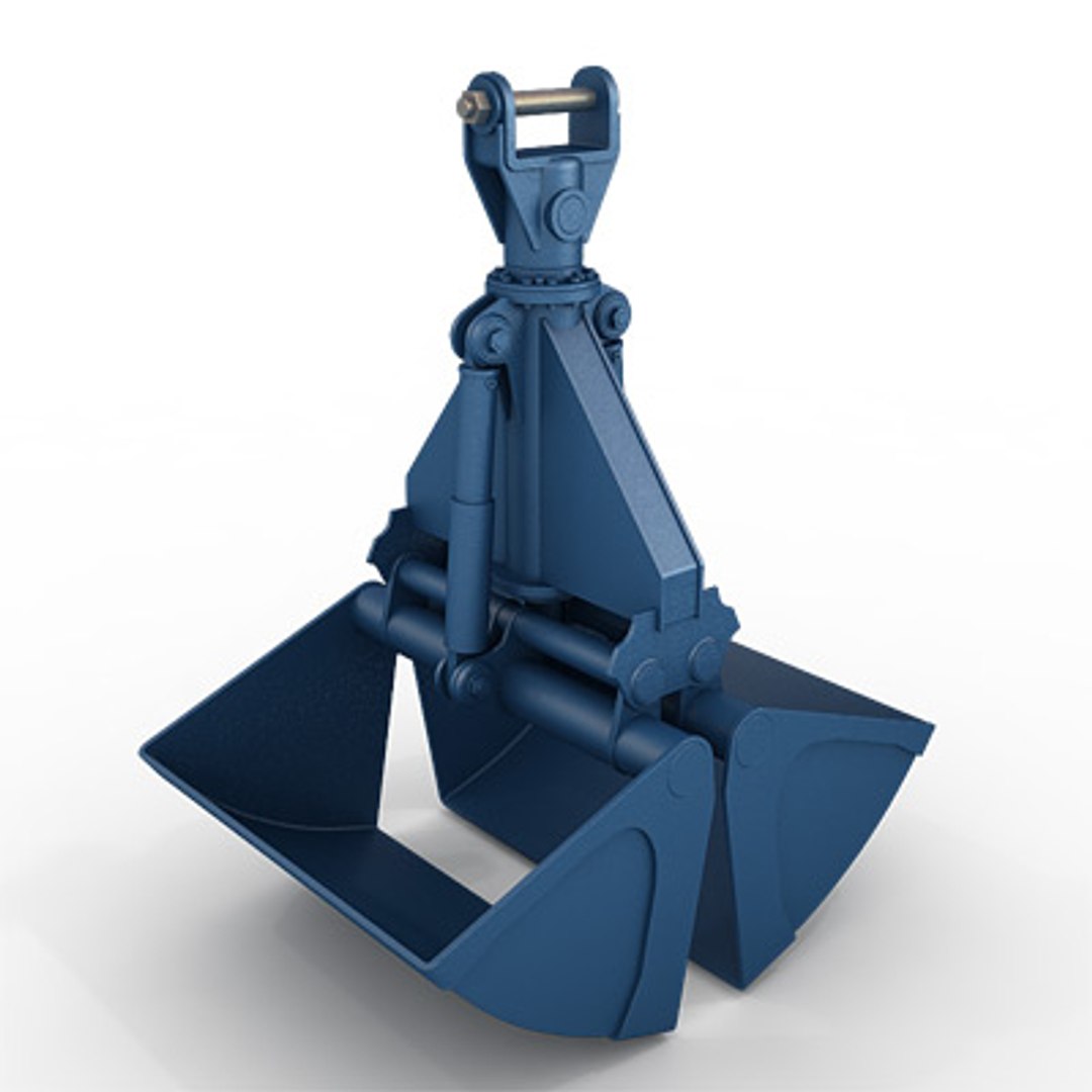 Hydraulic Clamshell Grab 3d Model