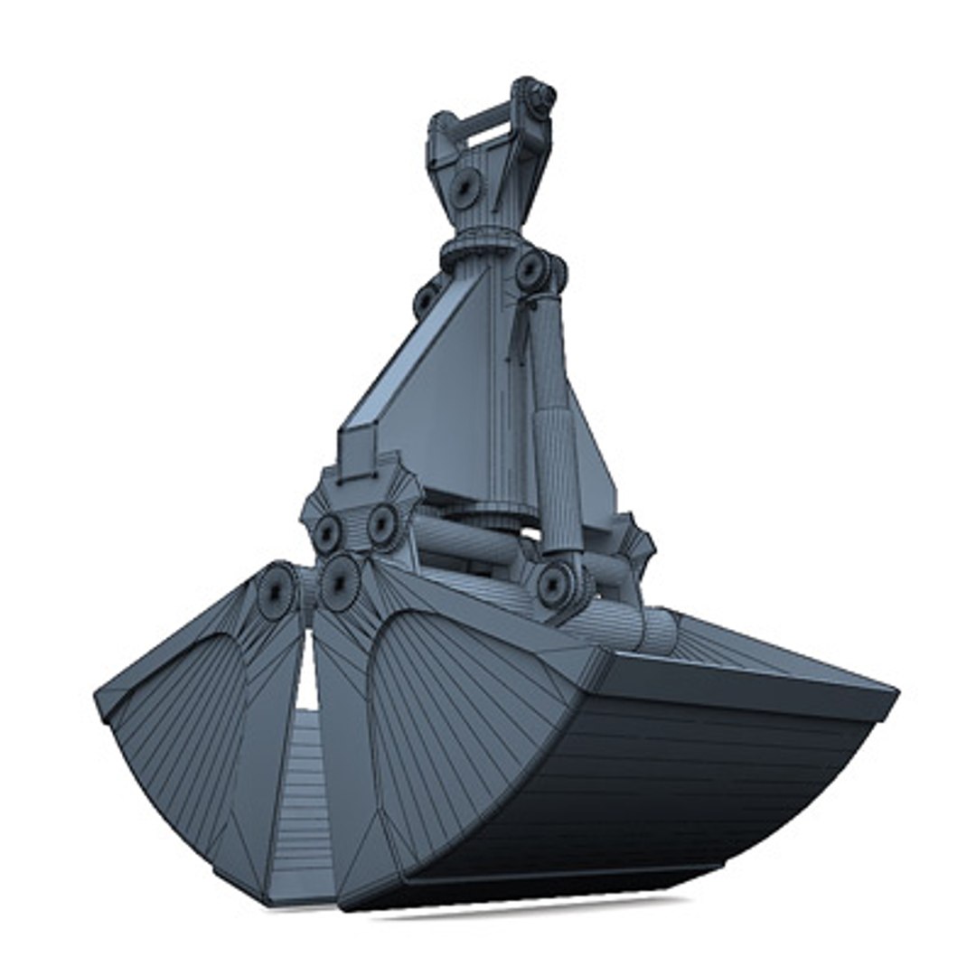 Hydraulic Clamshell Grab 3d Model
