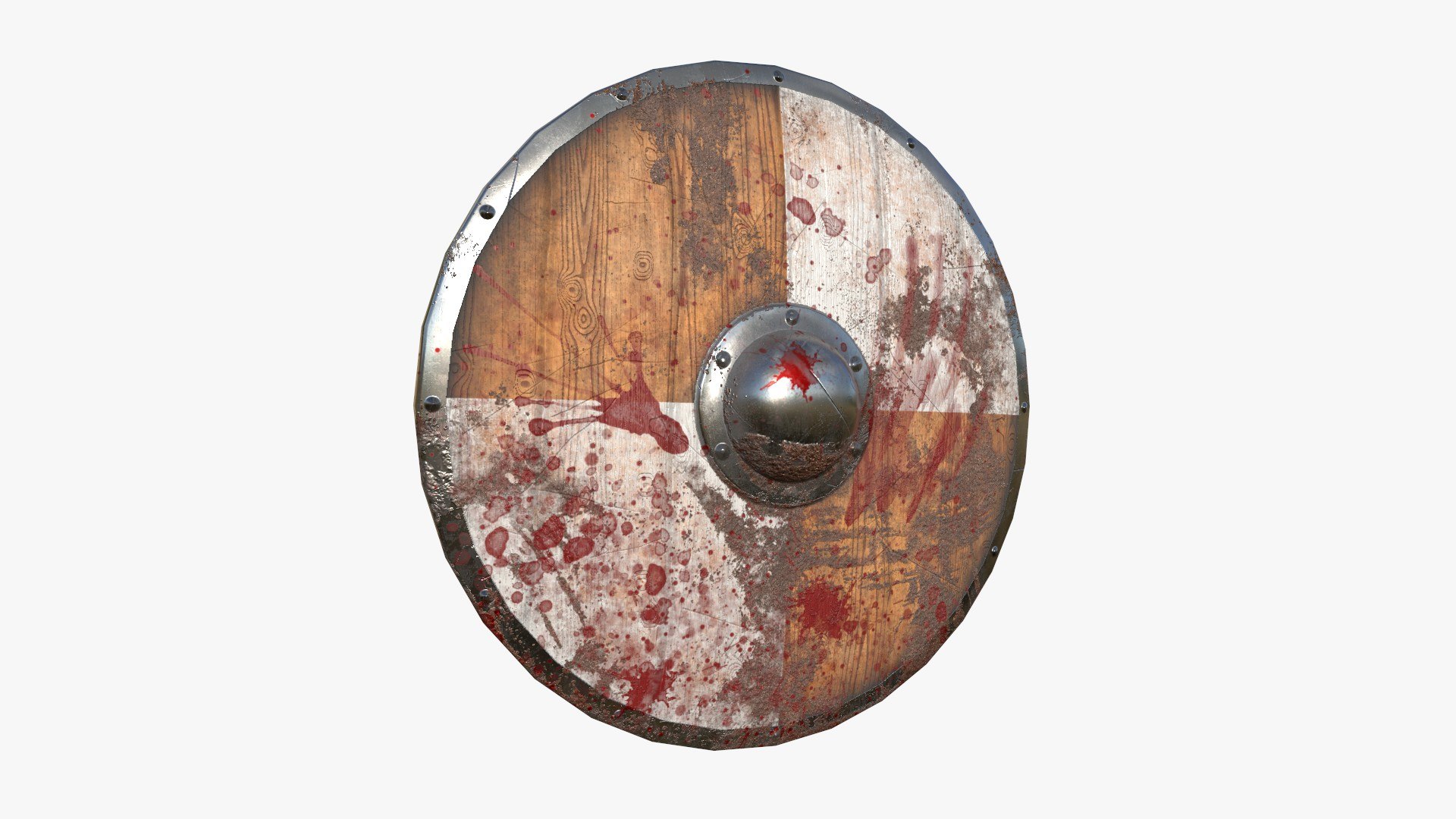 Viking Shield A20 Bloody - Character Weapon Design 3D - TurboSquid 2235281