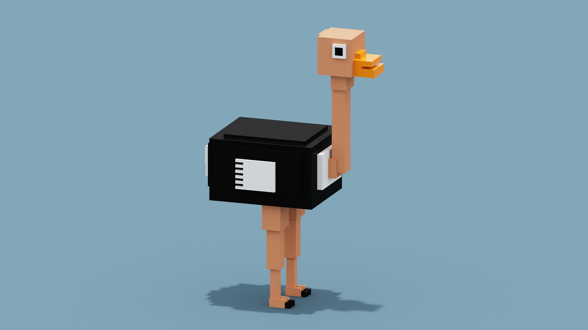 3D Voxel Ostrich - TurboSquid 1926069