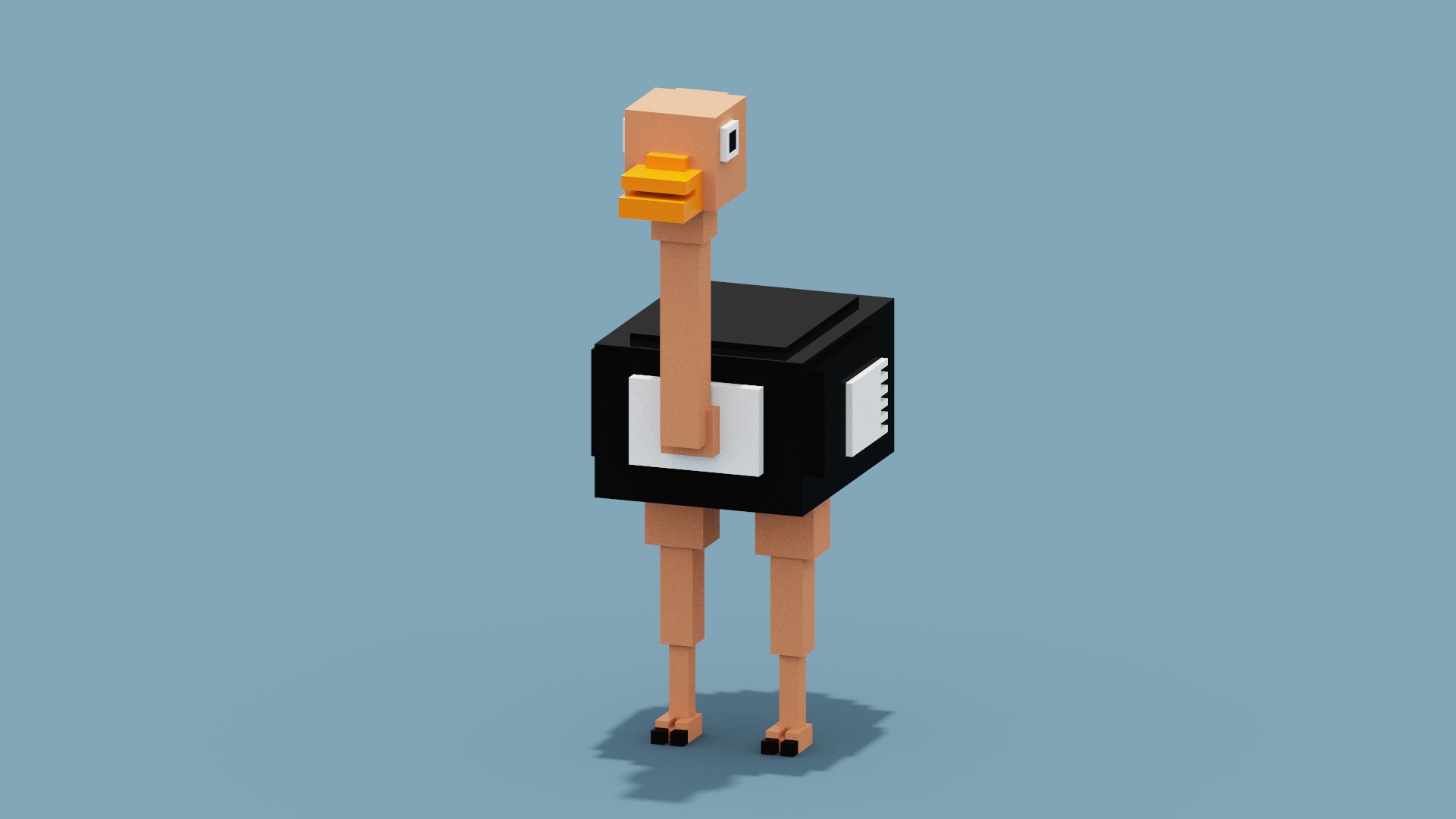 3D Voxel Ostrich - TurboSquid 1926069