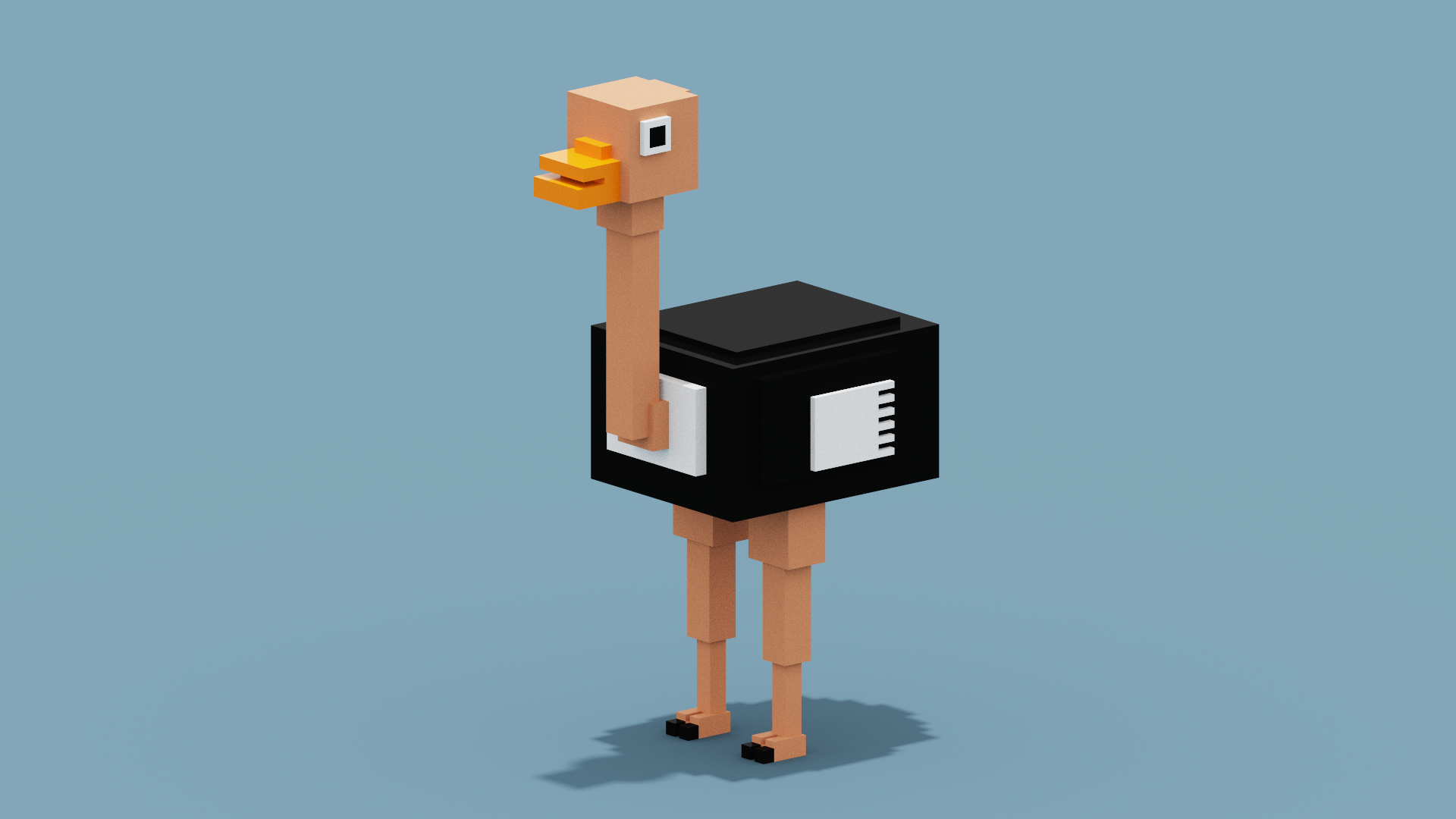 3D Voxel Ostrich - TurboSquid 1926069