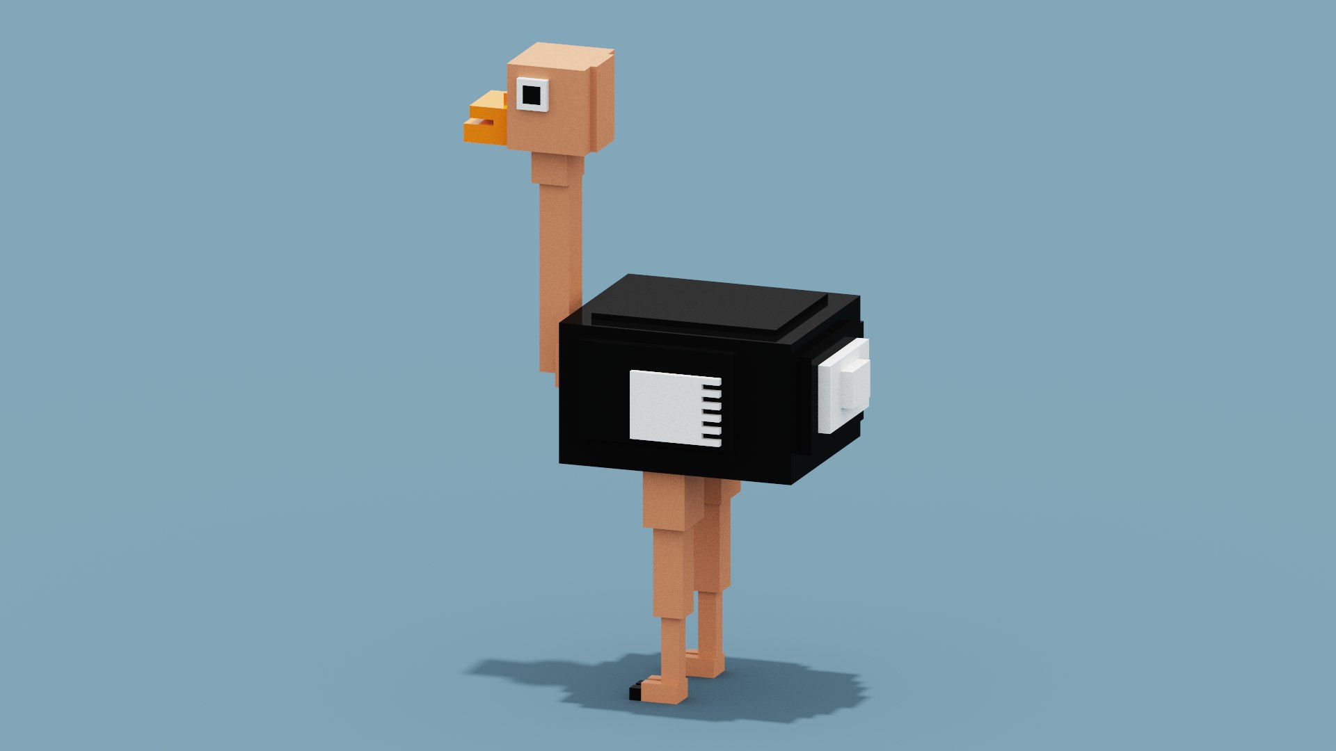 3D Voxel Ostrich - TurboSquid 1926069