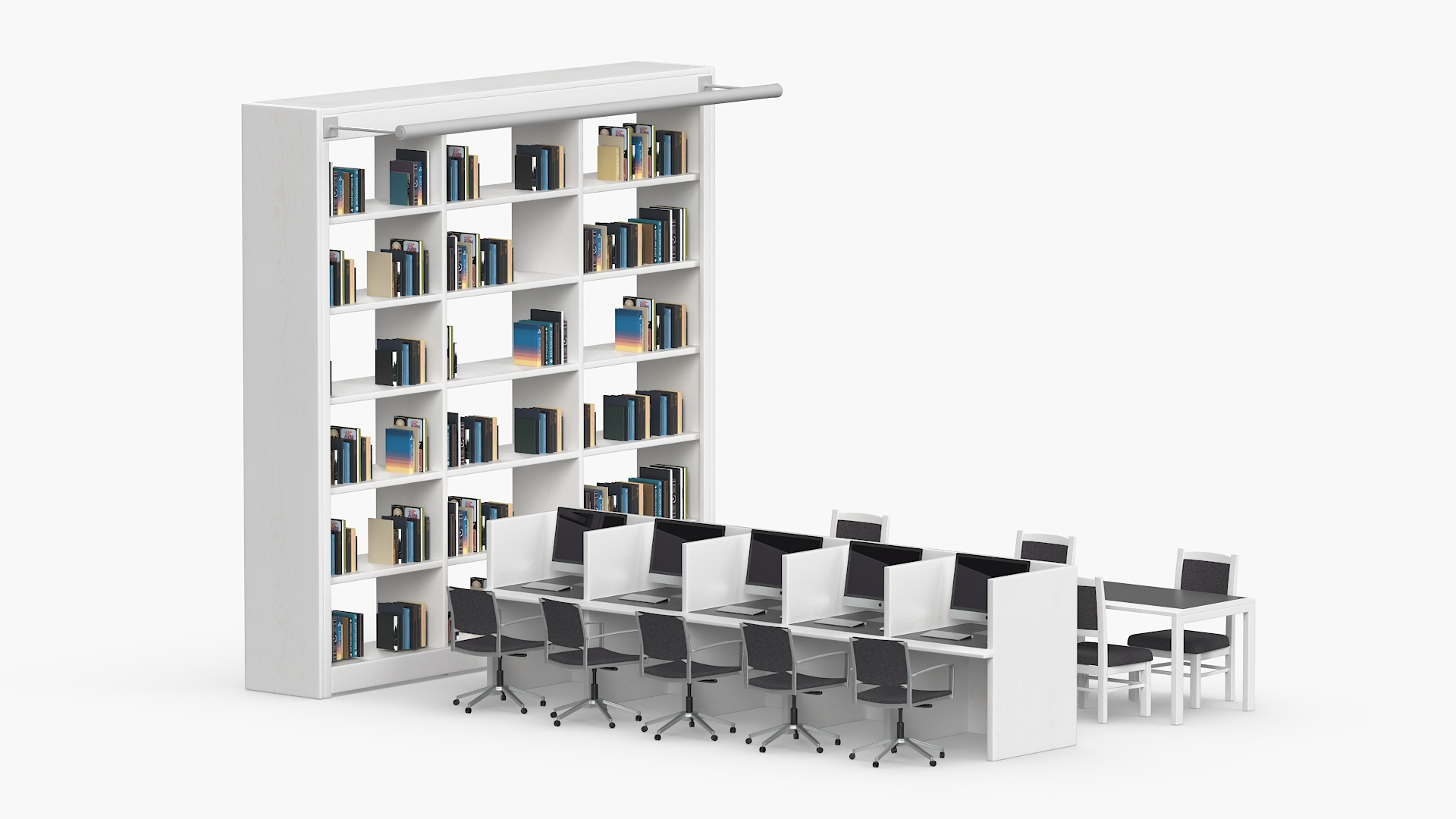 3D Library Furniture Set - TurboSquid 2382502