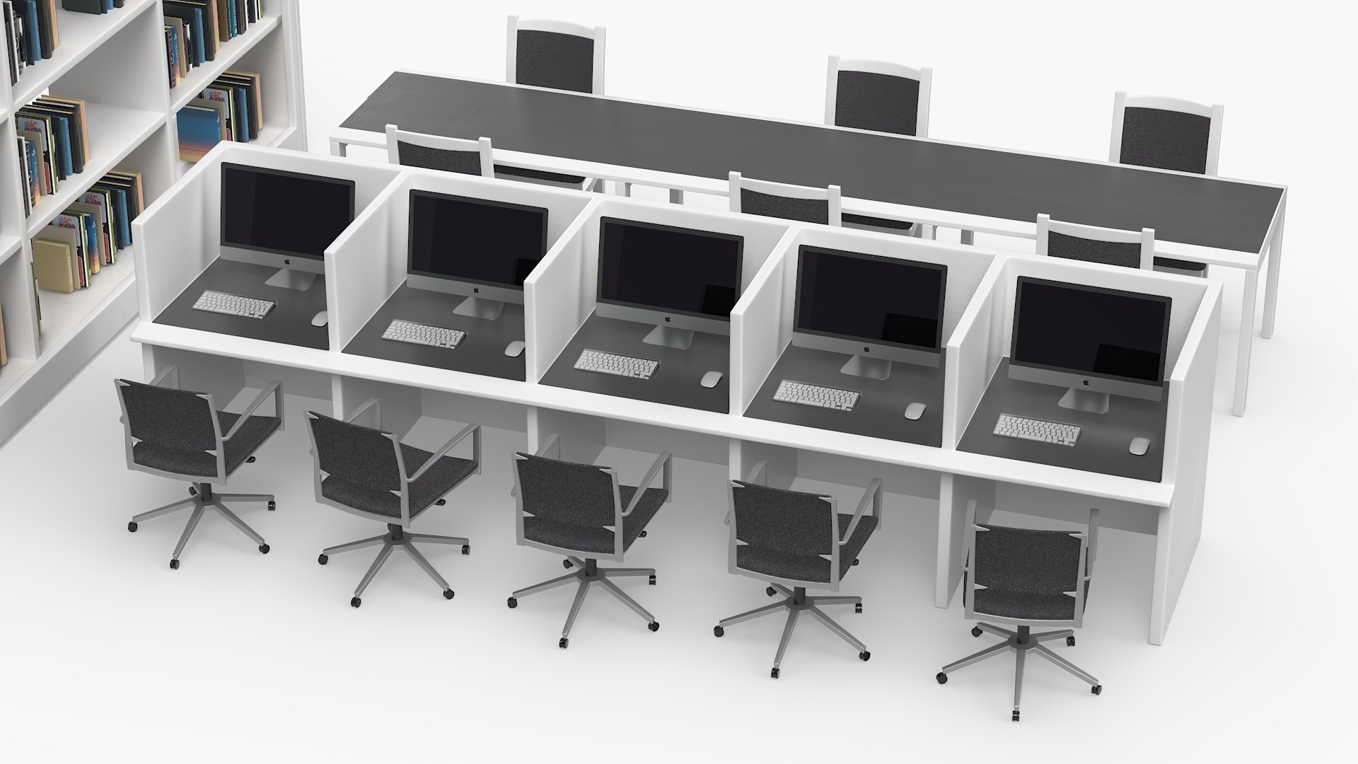 3D Library Furniture Set - TurboSquid 2382502