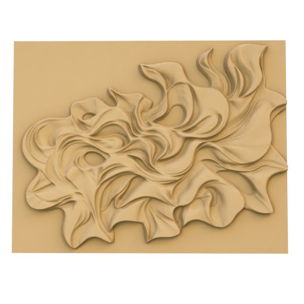 modèle 3D de ensemble de décoration murale en panneau moderne, relief ...