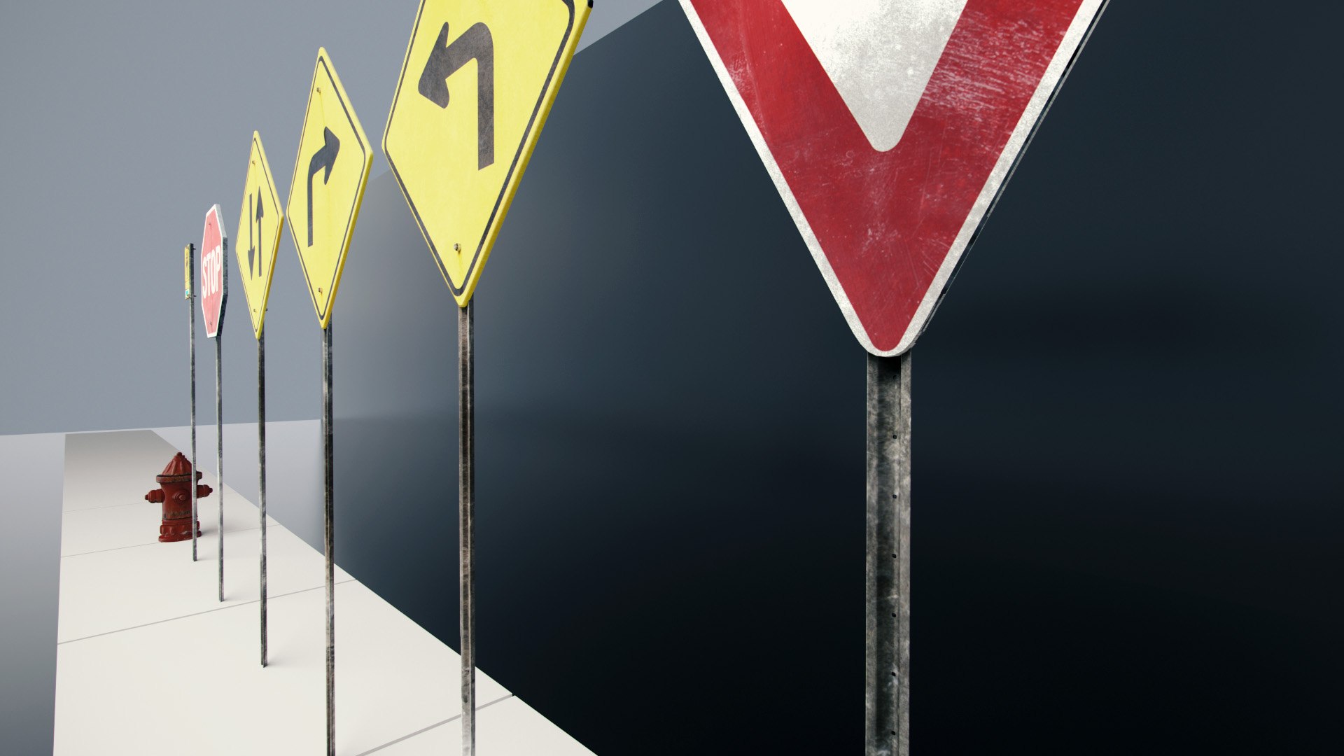 3D Road Signs Props - TurboSquid 1648340