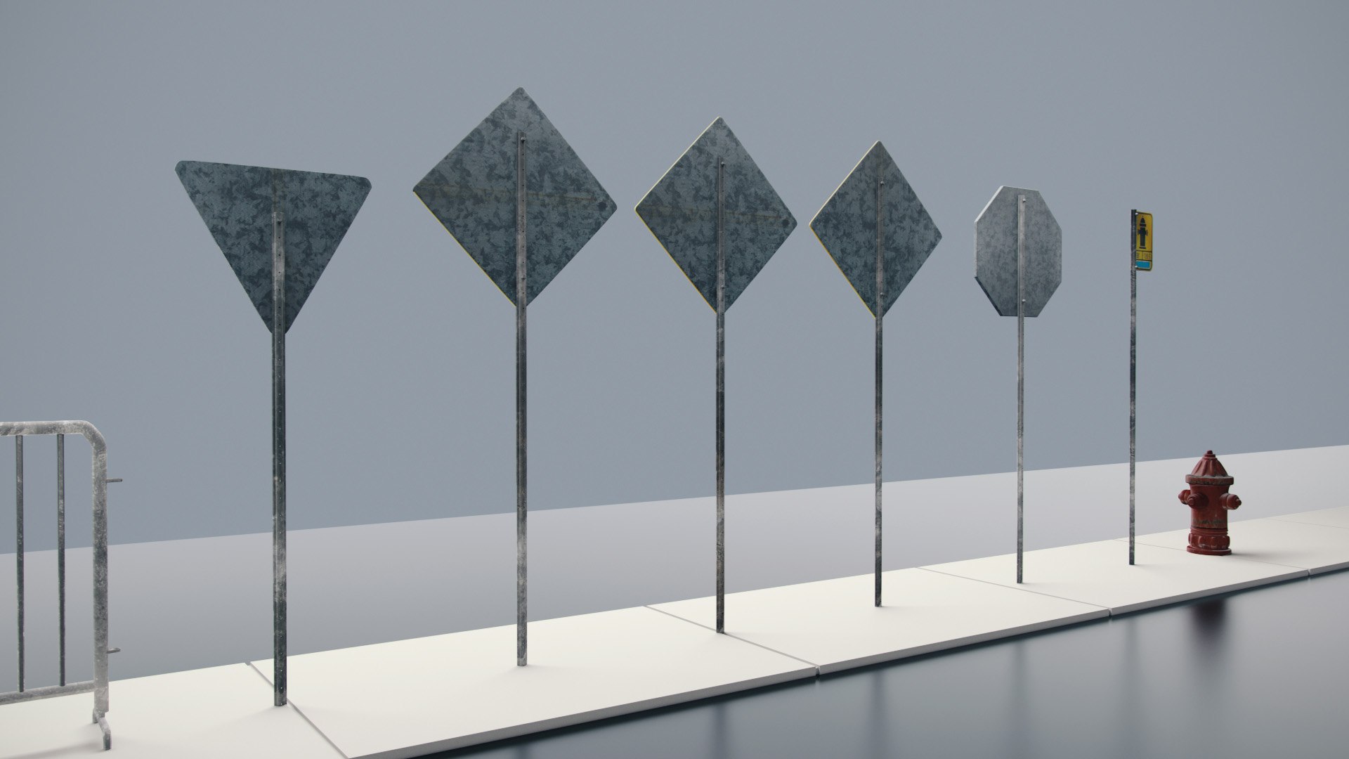 3D Road Signs Props - TurboSquid 1648340