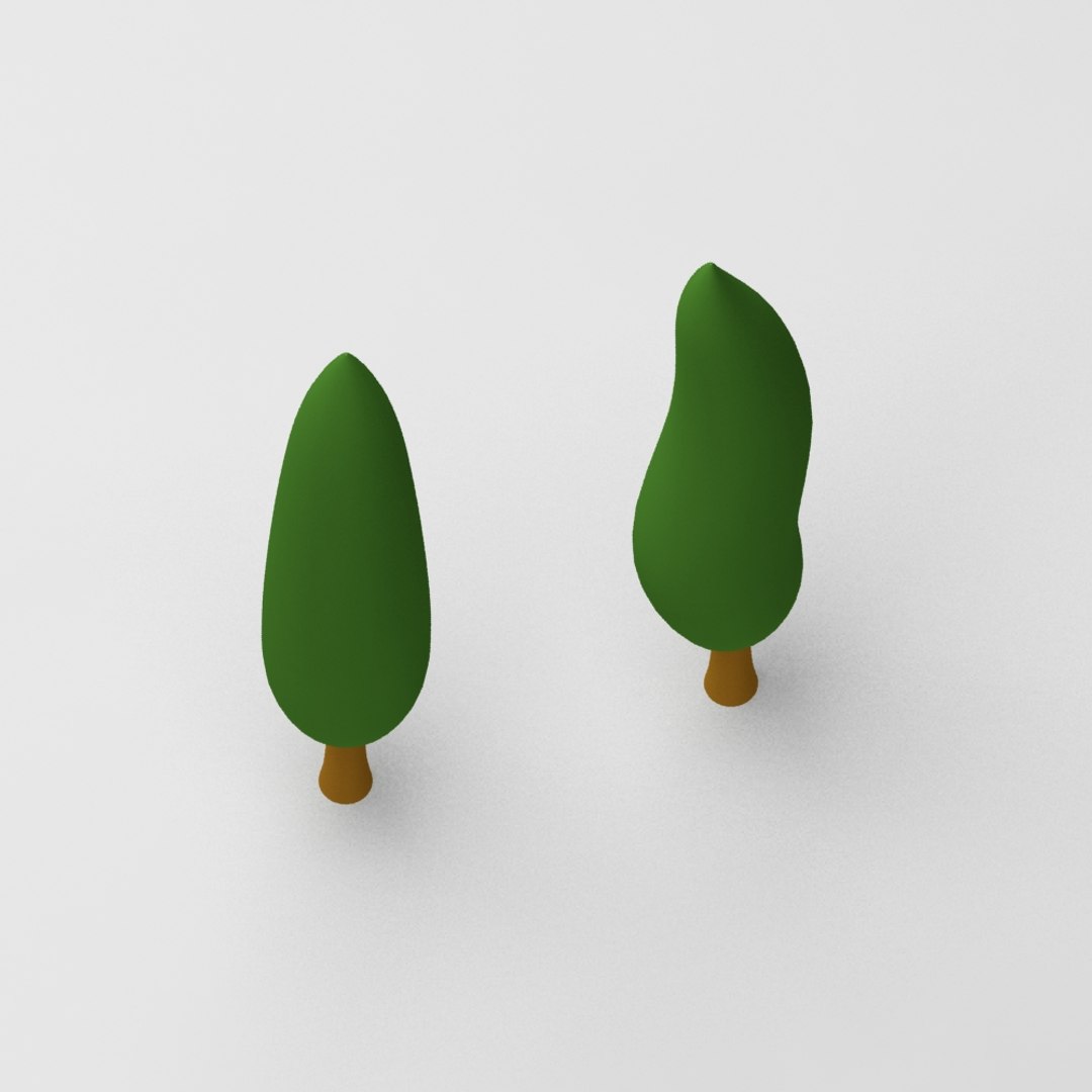 cartoon cypressus tree 3d model
