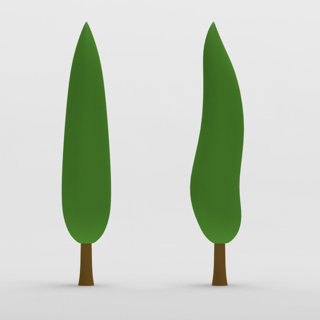 cartoon cypressus tree 3d model
