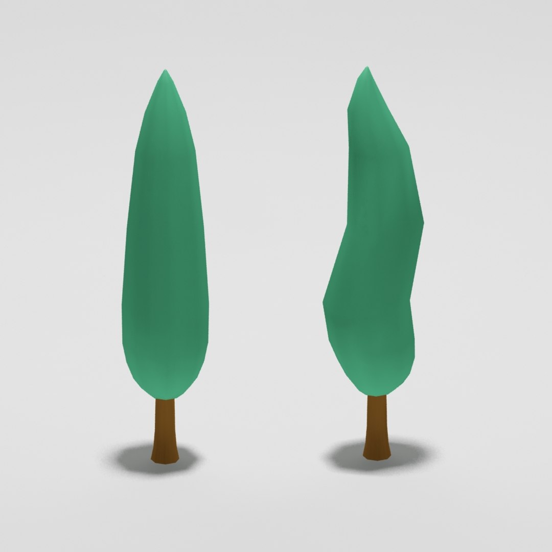 cartoon cypressus tree 3d model