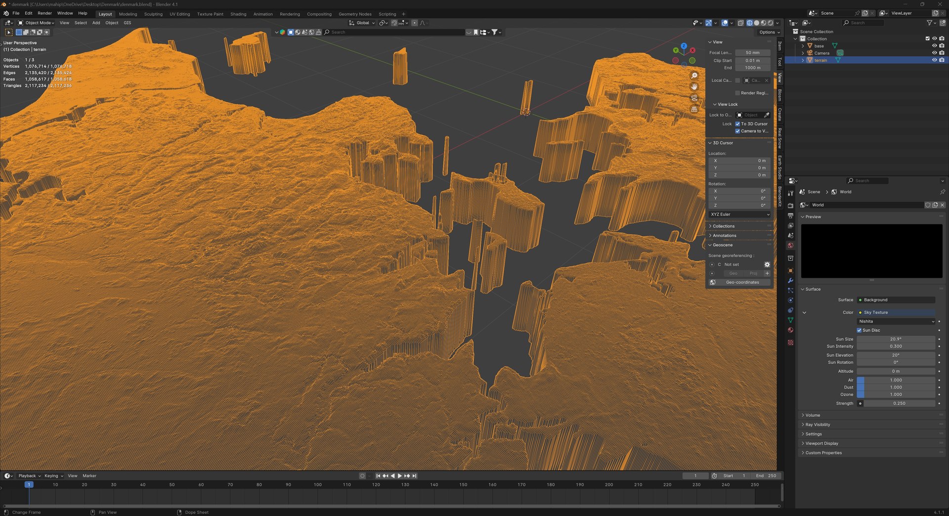 3D Denmark Terrain Map - TurboSquid 2336014