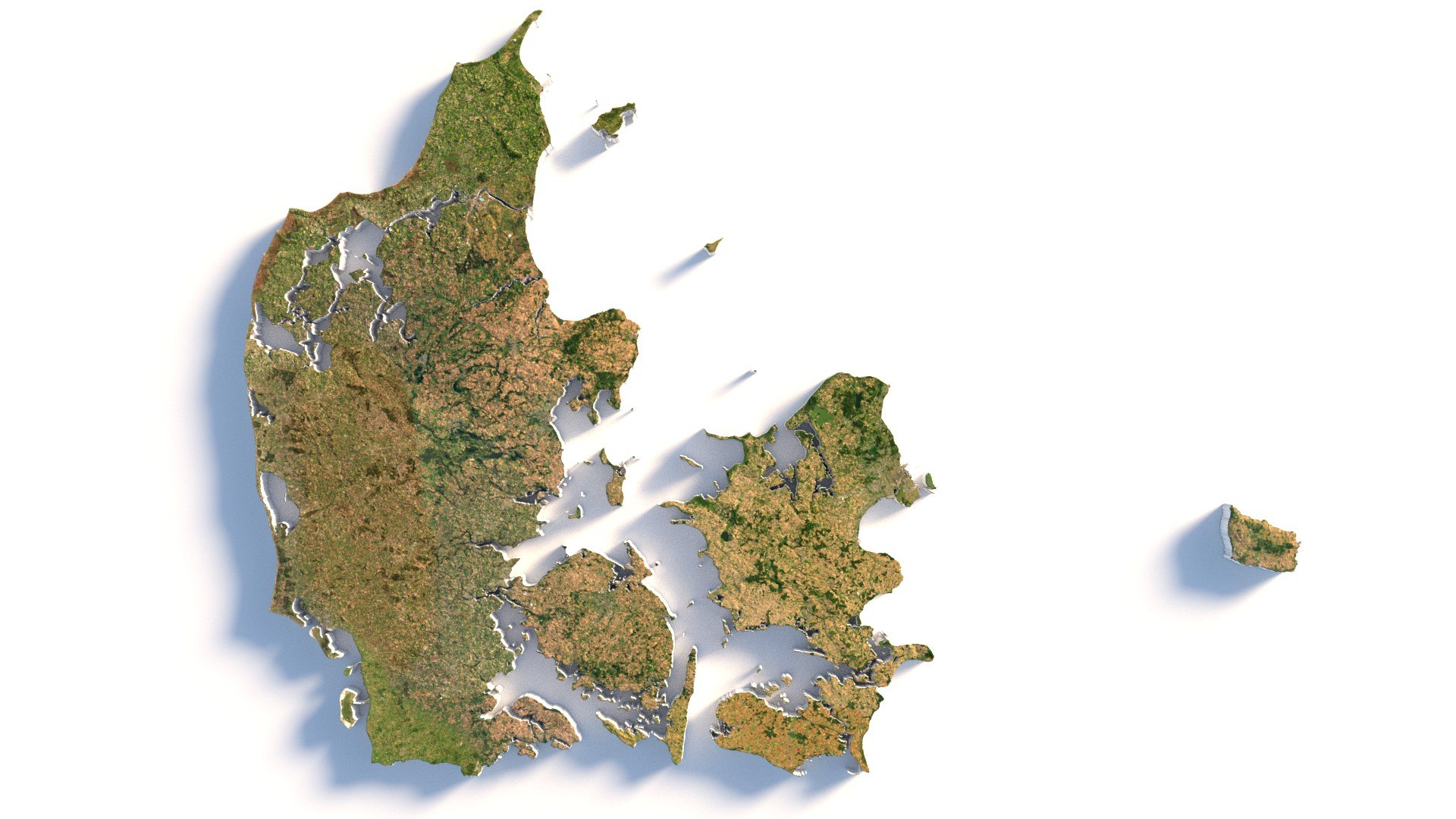 3D Denmark Terrain Map - TurboSquid 2336014