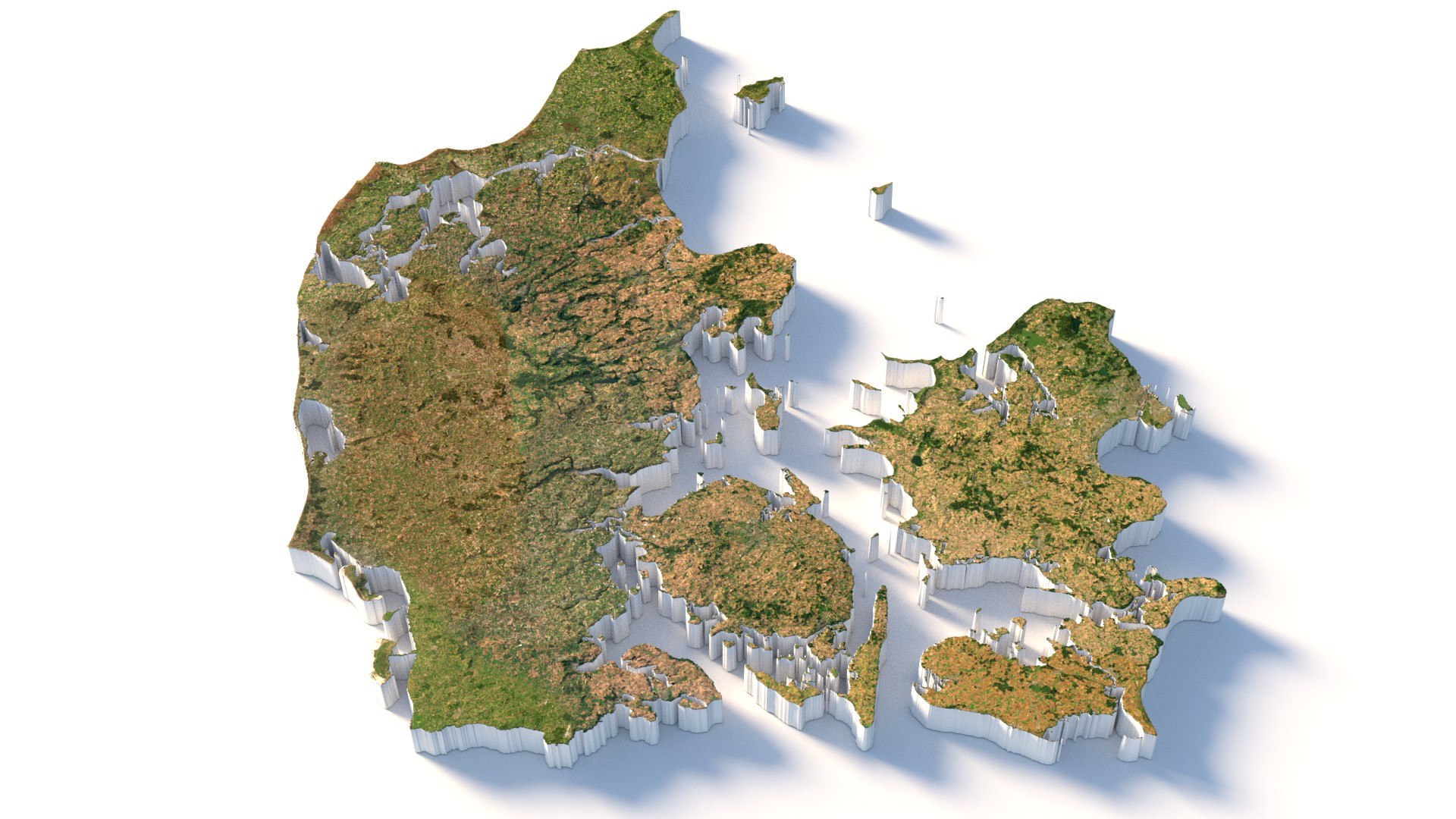 3D Denmark Terrain Map - TurboSquid 2336014