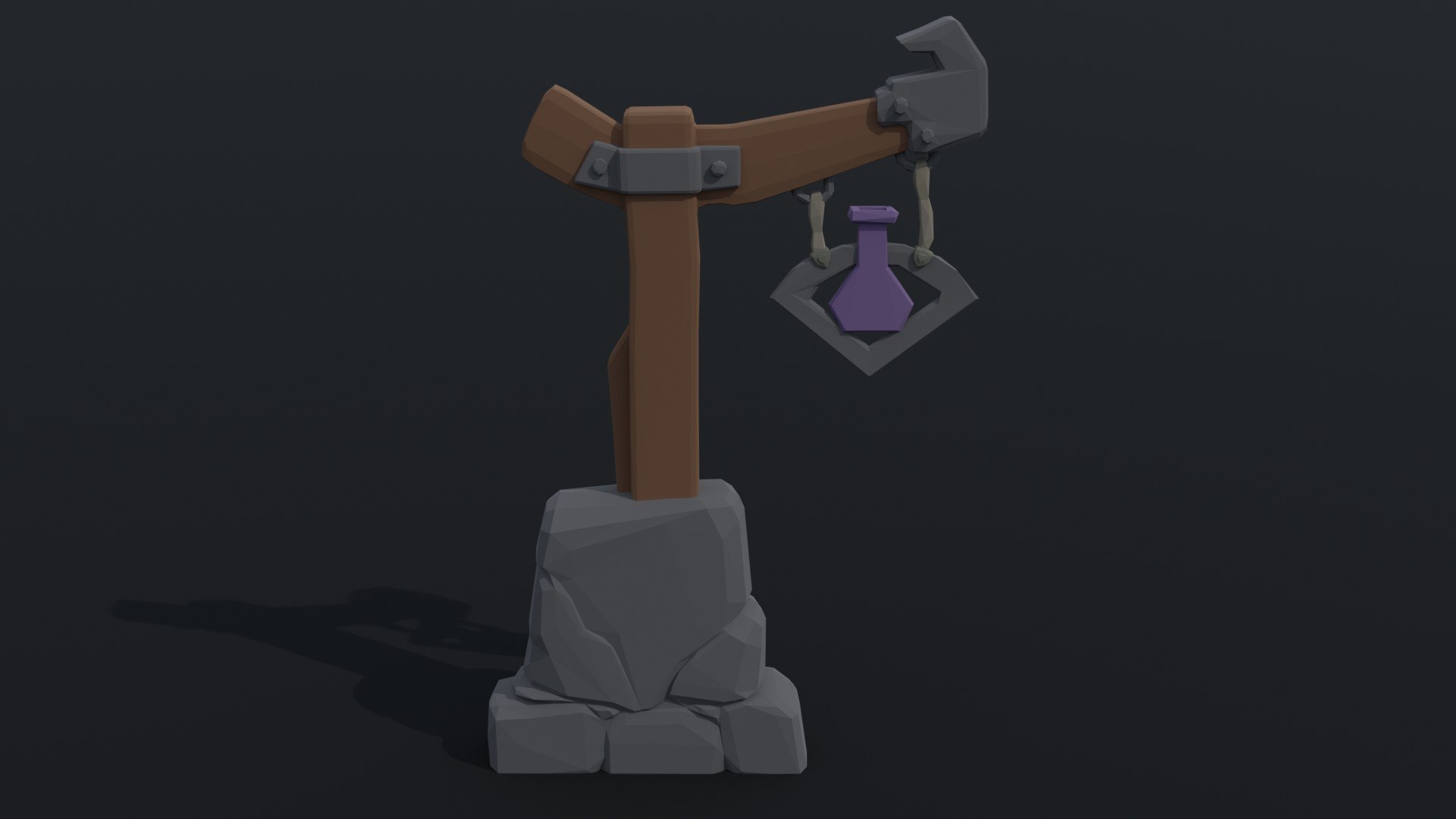 3D Model Low-poly Cartoon Fantasy Road Signs Polygonal Style ...