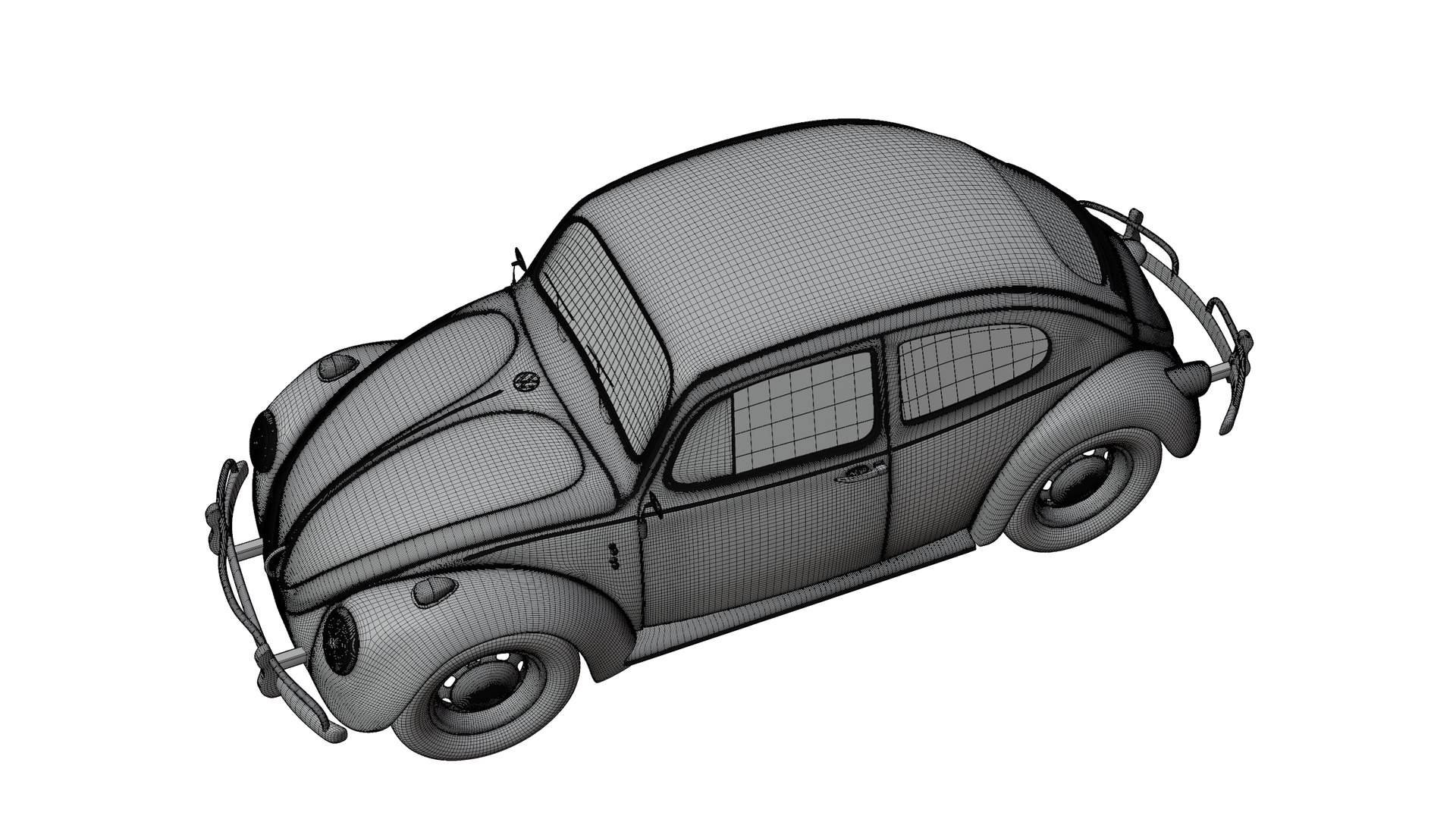 Car Volkswagen Beetie-1950 3D Model - TurboSquid 2165238