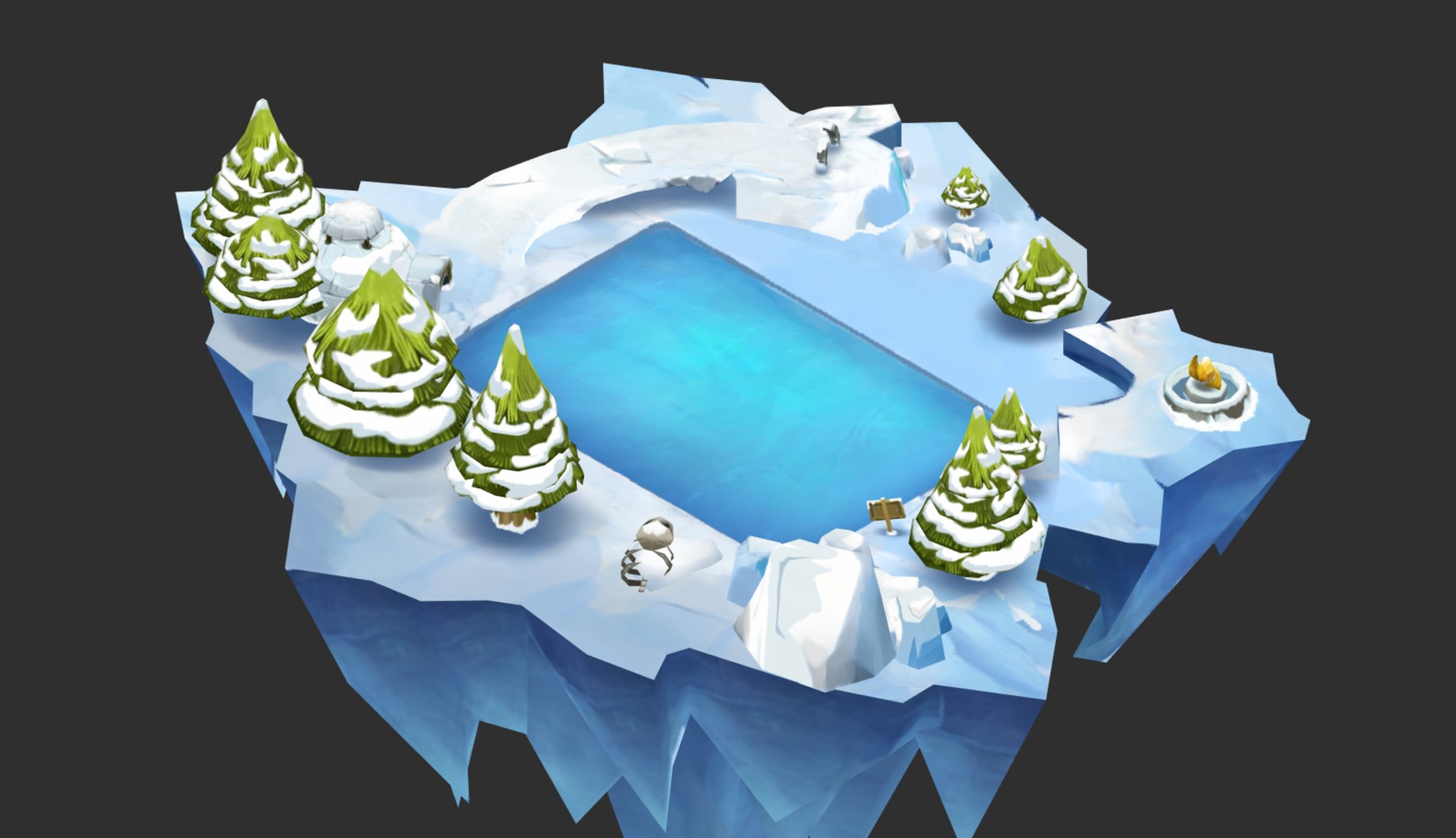 Ice Map Hand-Painted Game Assets 3D model - TurboSquid 2095785