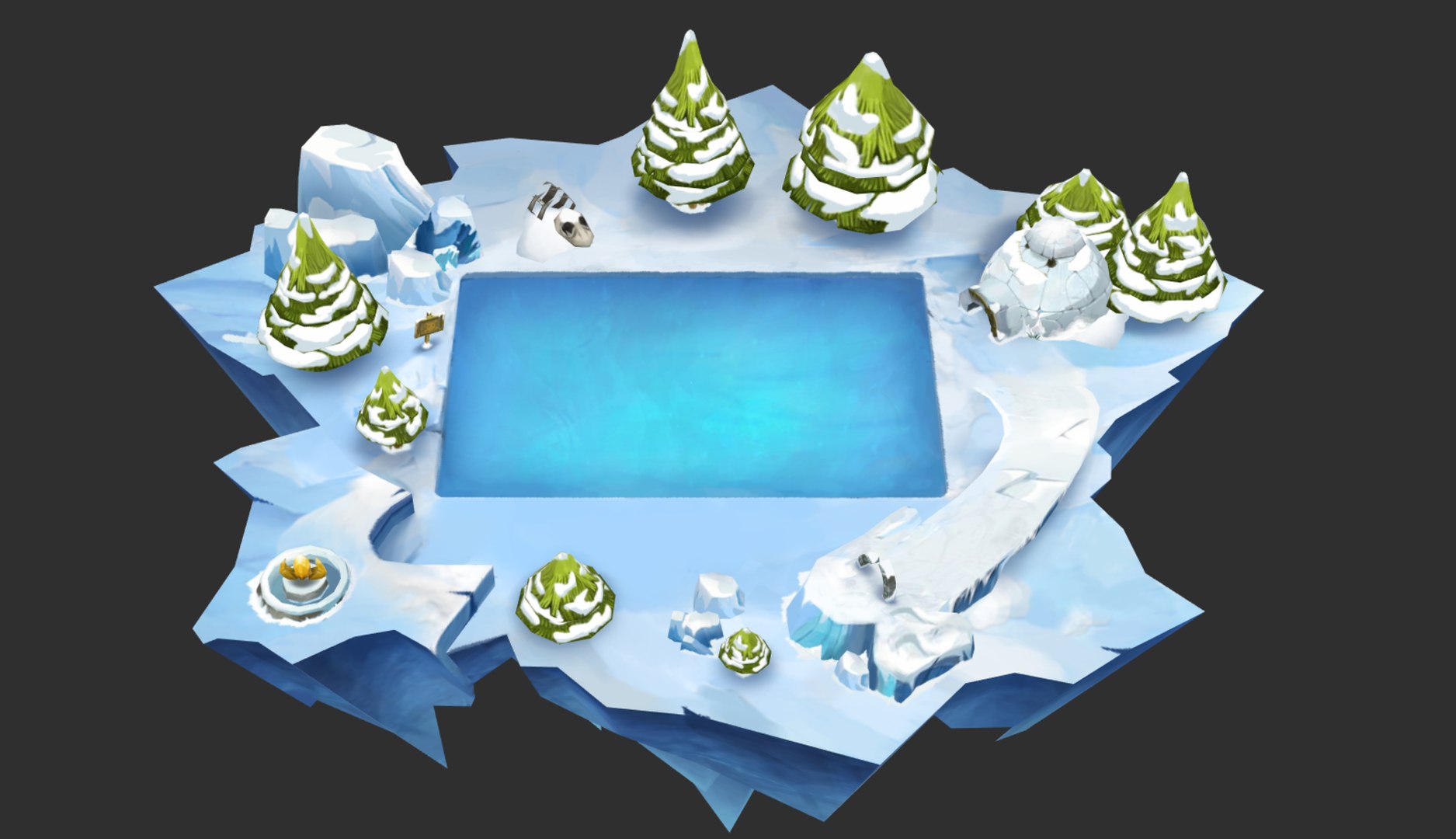 Ice Map Hand-Painted Game Assets 3D model - TurboSquid 2095785