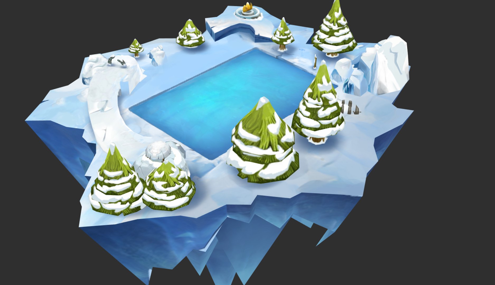 Ice Map Hand-Painted Game Assets 3D model - TurboSquid 2095785