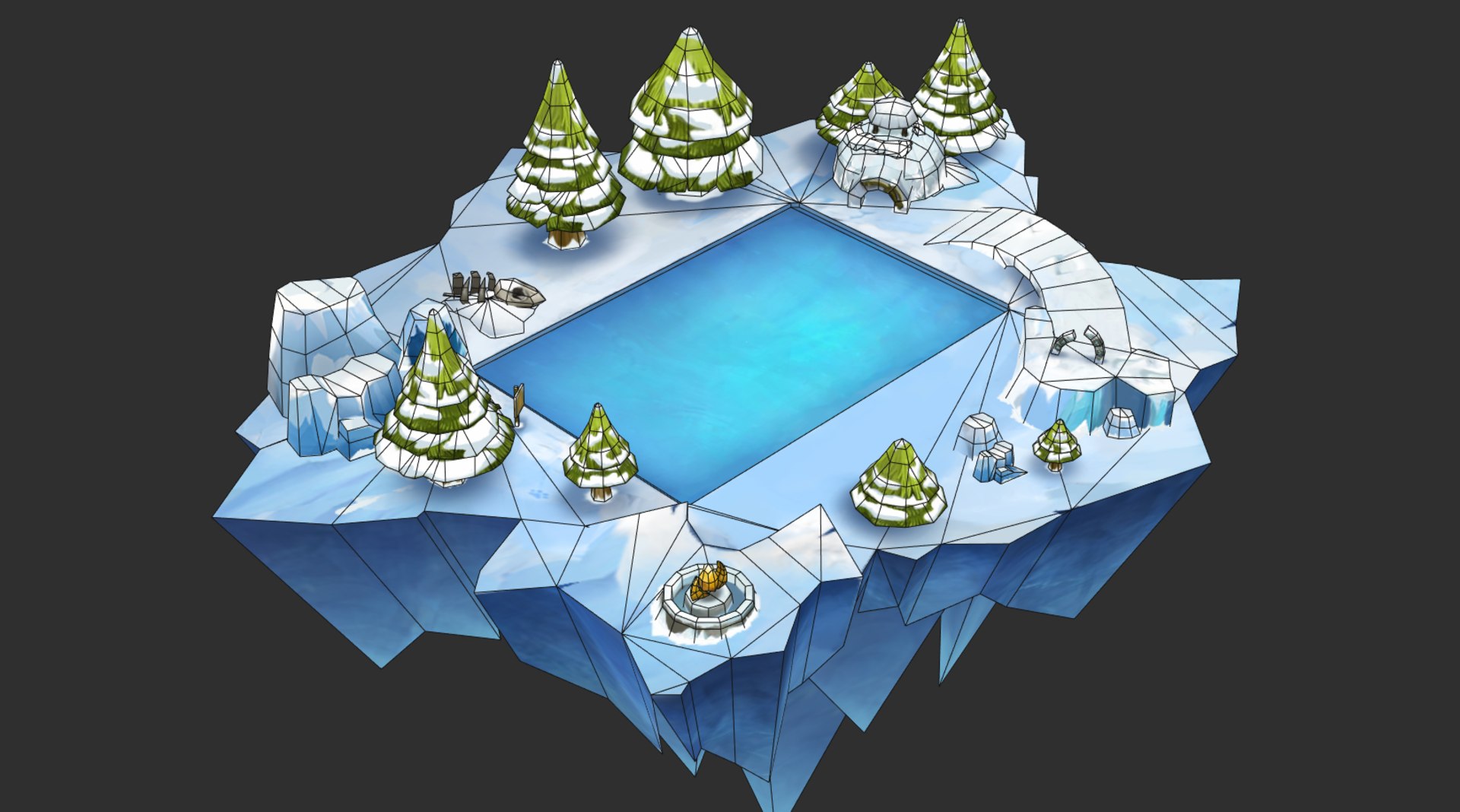 Ice Map Hand-Painted Game Assets 3D model - TurboSquid 2095785
