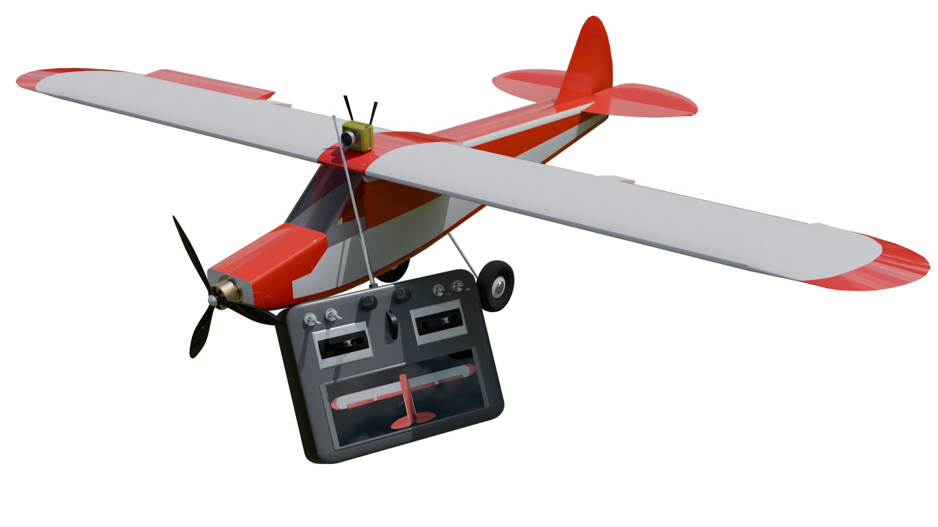 3D Rigged RC Plane Model With Remote Control - TurboSquid 2281327