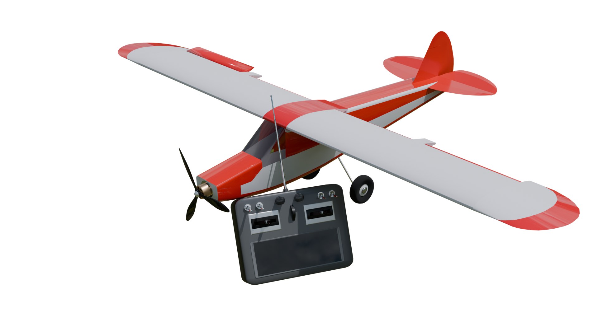 3D Rigged RC Plane Model With Remote Control - TurboSquid 2281327