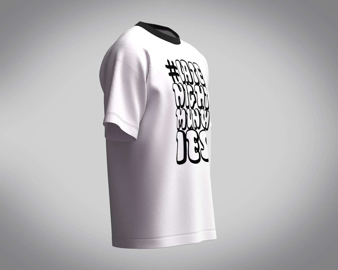 3D T Shirt-Late Night Model - TurboSquid 1932285