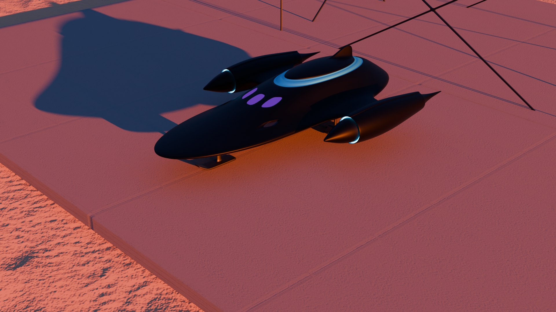 3D Black Spaceship Model - TurboSquid 2223408