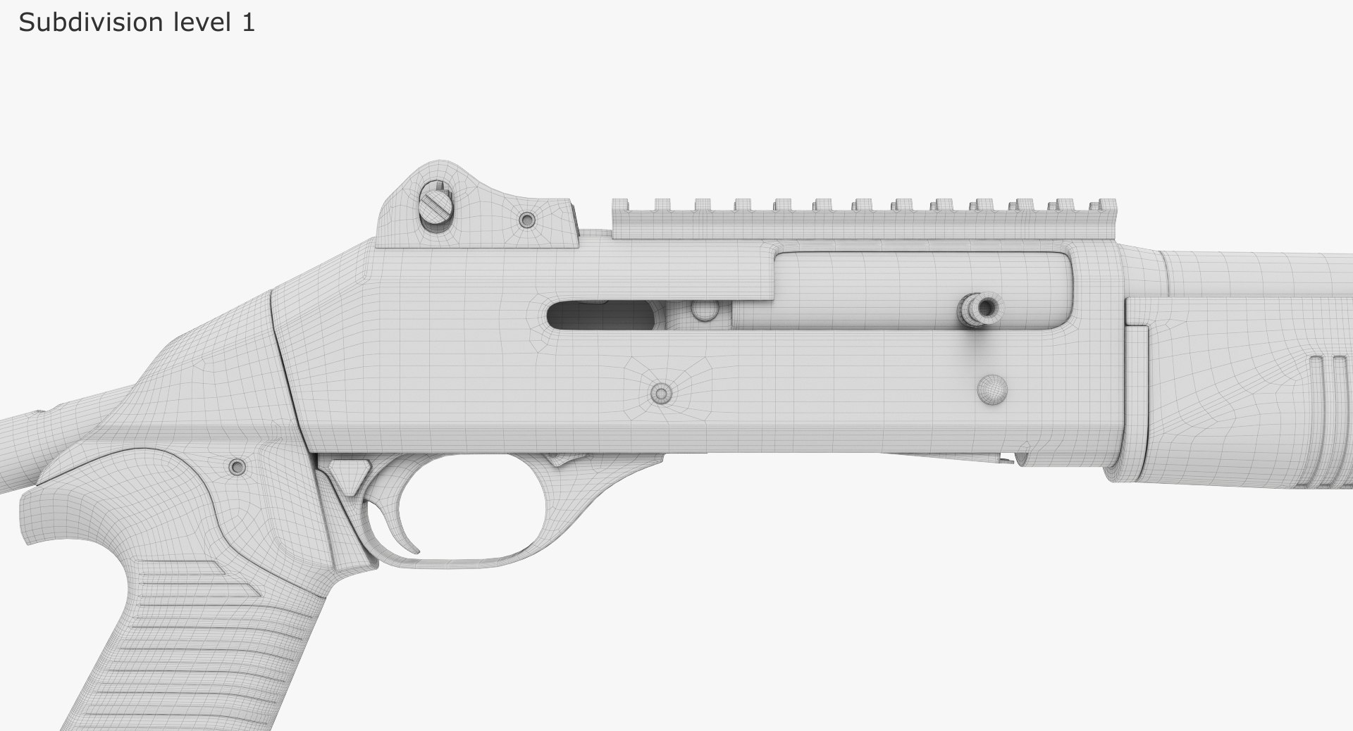 3d model of shotgun benelli m4