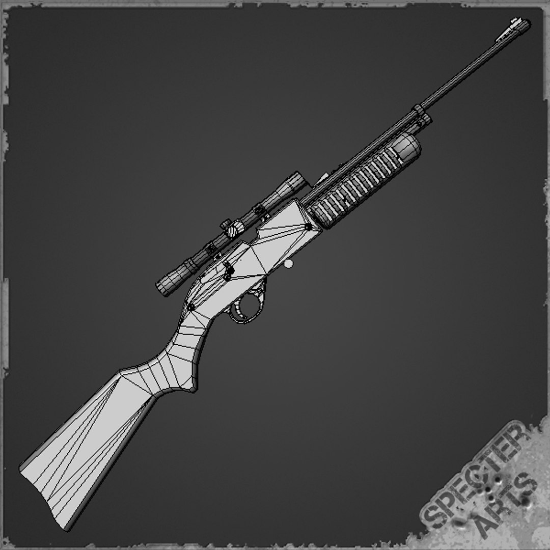 3d Model 177 Air Rifle Scope