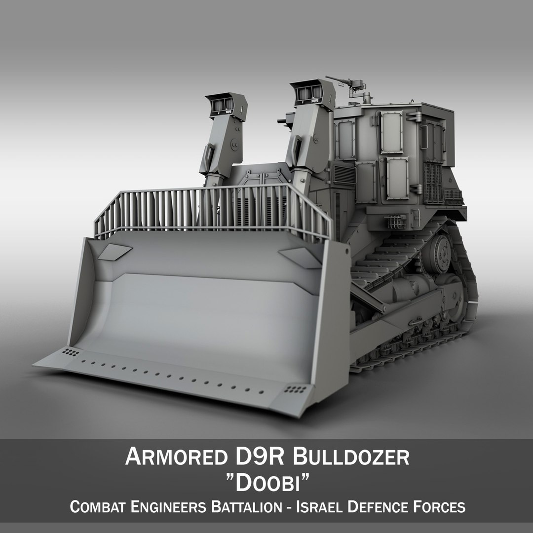 3d Armored D9r Bulldozer Model