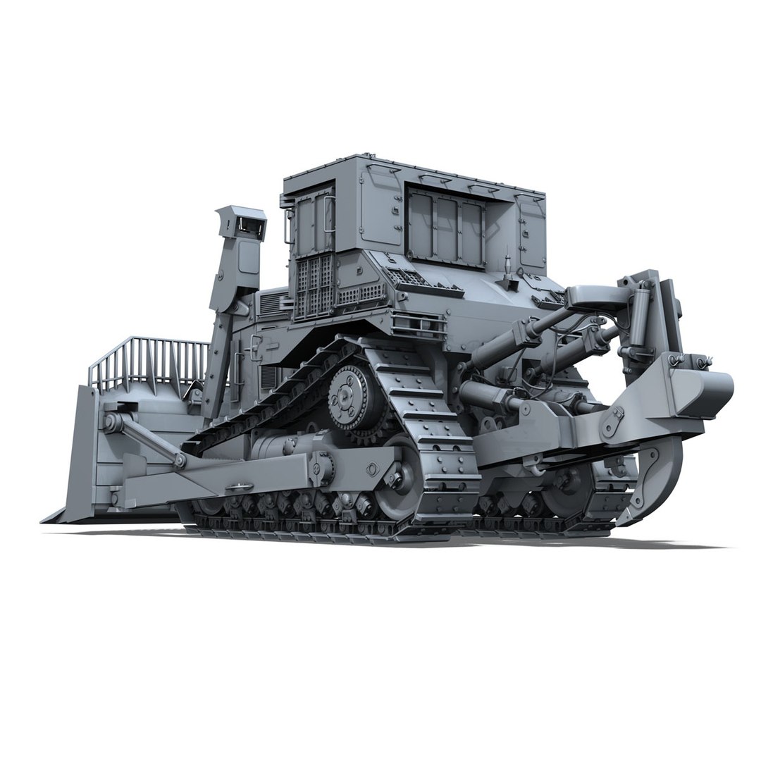 3d Armored D9r Bulldozer Model