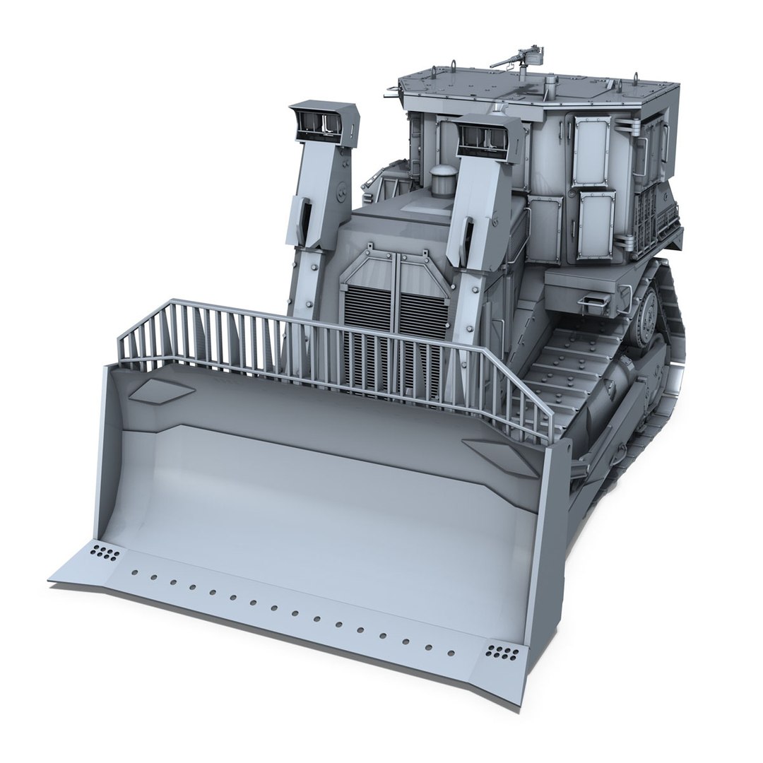 3d Armored D9r Bulldozer Model
