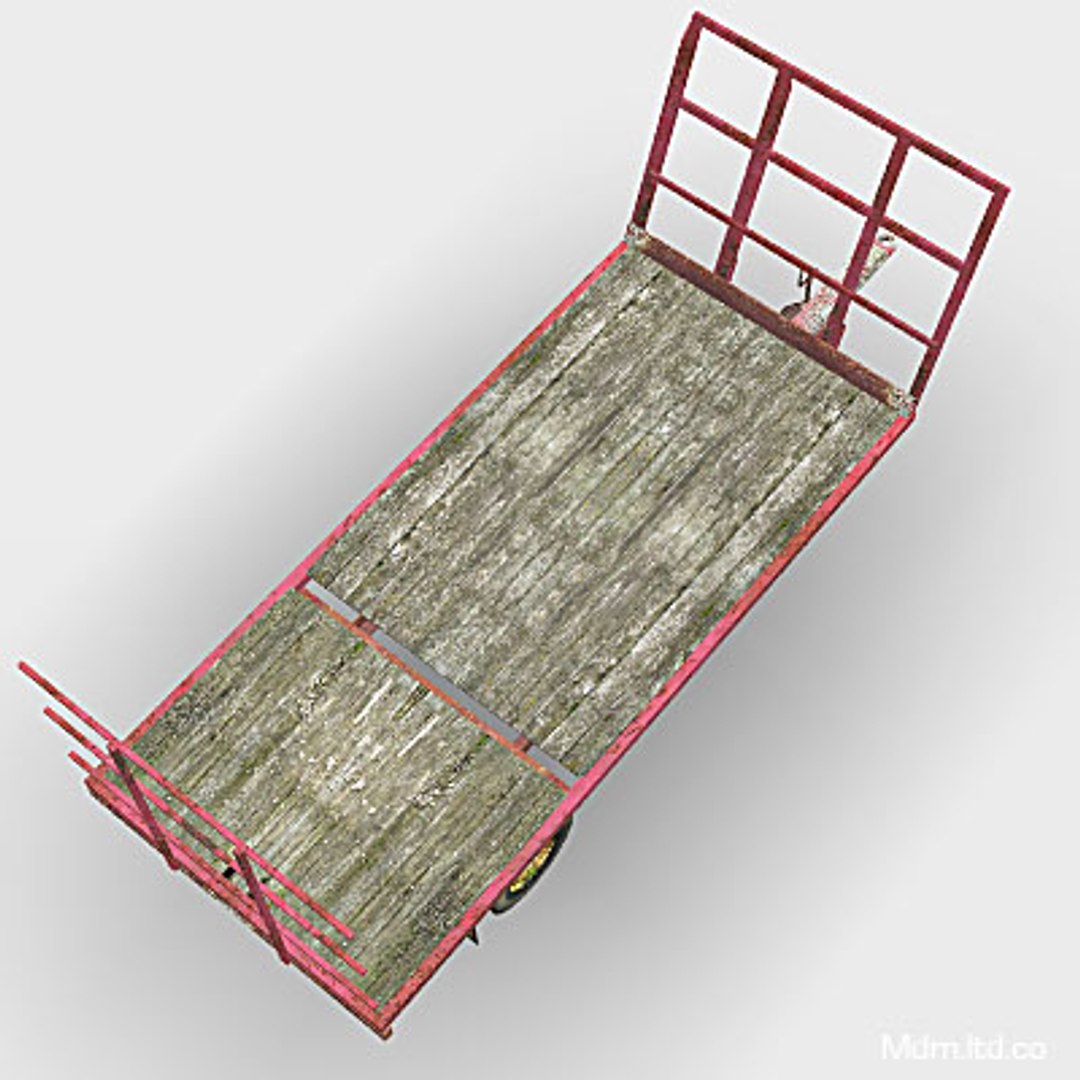 3d model hay trailer farm