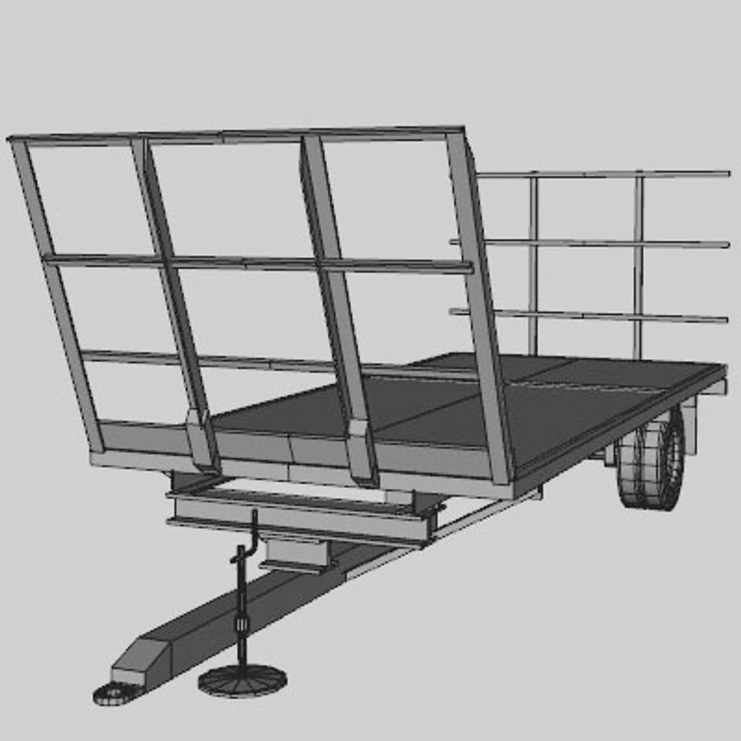 3d model hay trailer farm