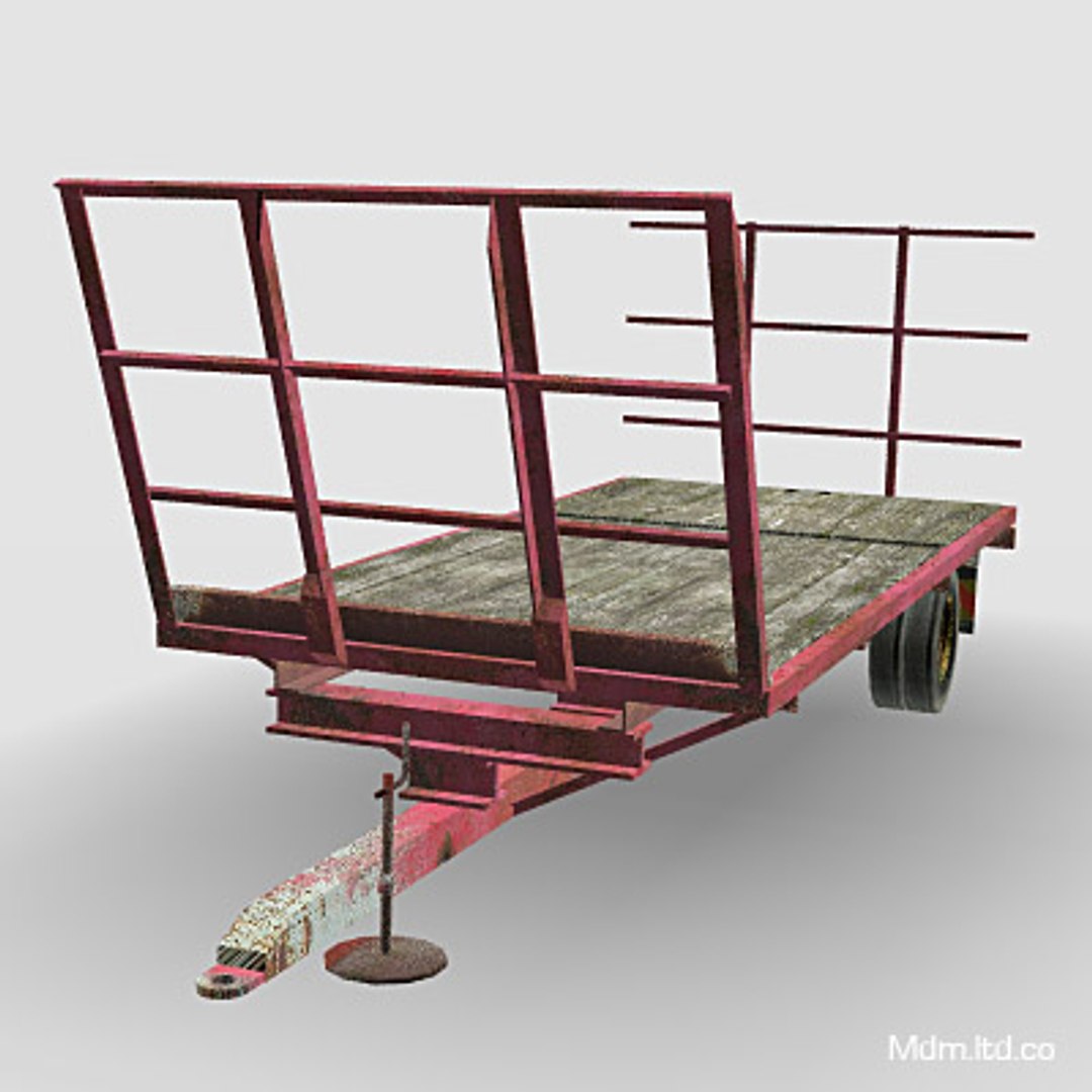 3d model hay trailer farm