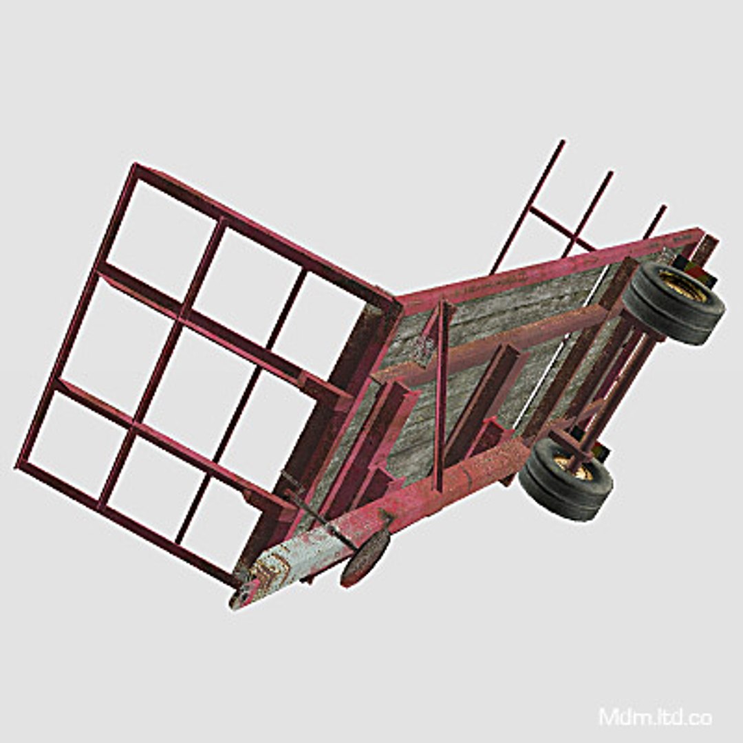 3d model hay trailer farm