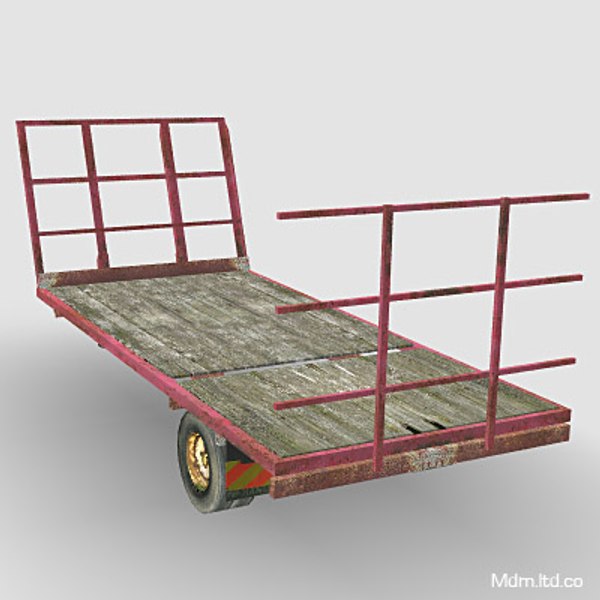 3d model hay trailer farm