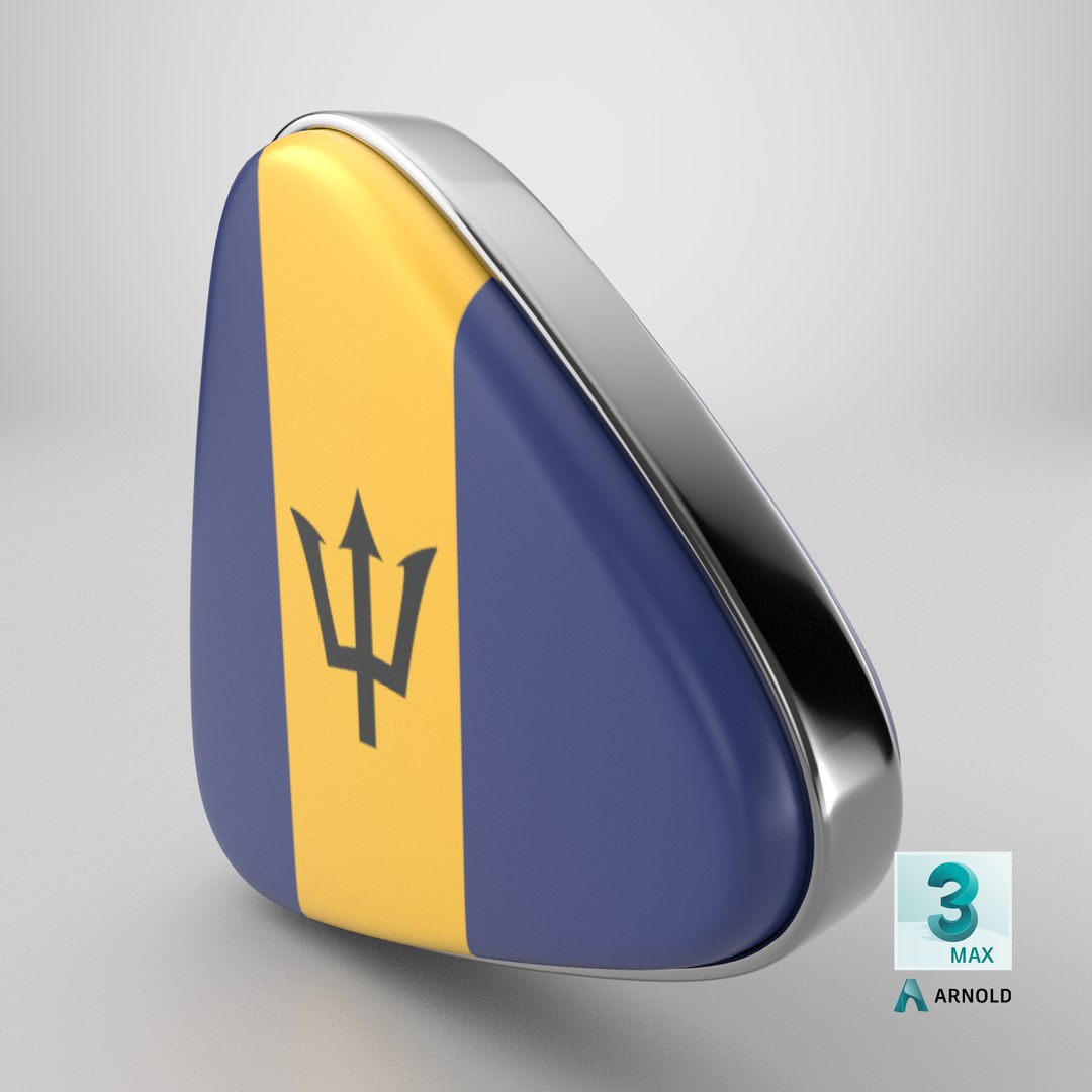 Barbados Flag Icon 3D Model - TurboSquid 2058905