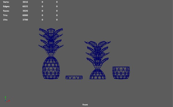 3d pineapple asset model