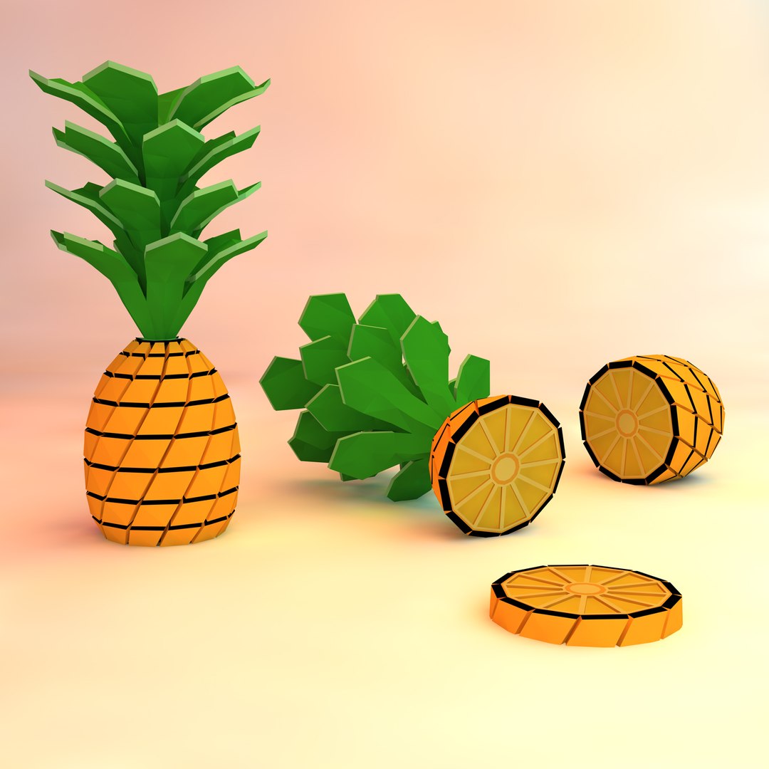 3d pineapple asset model