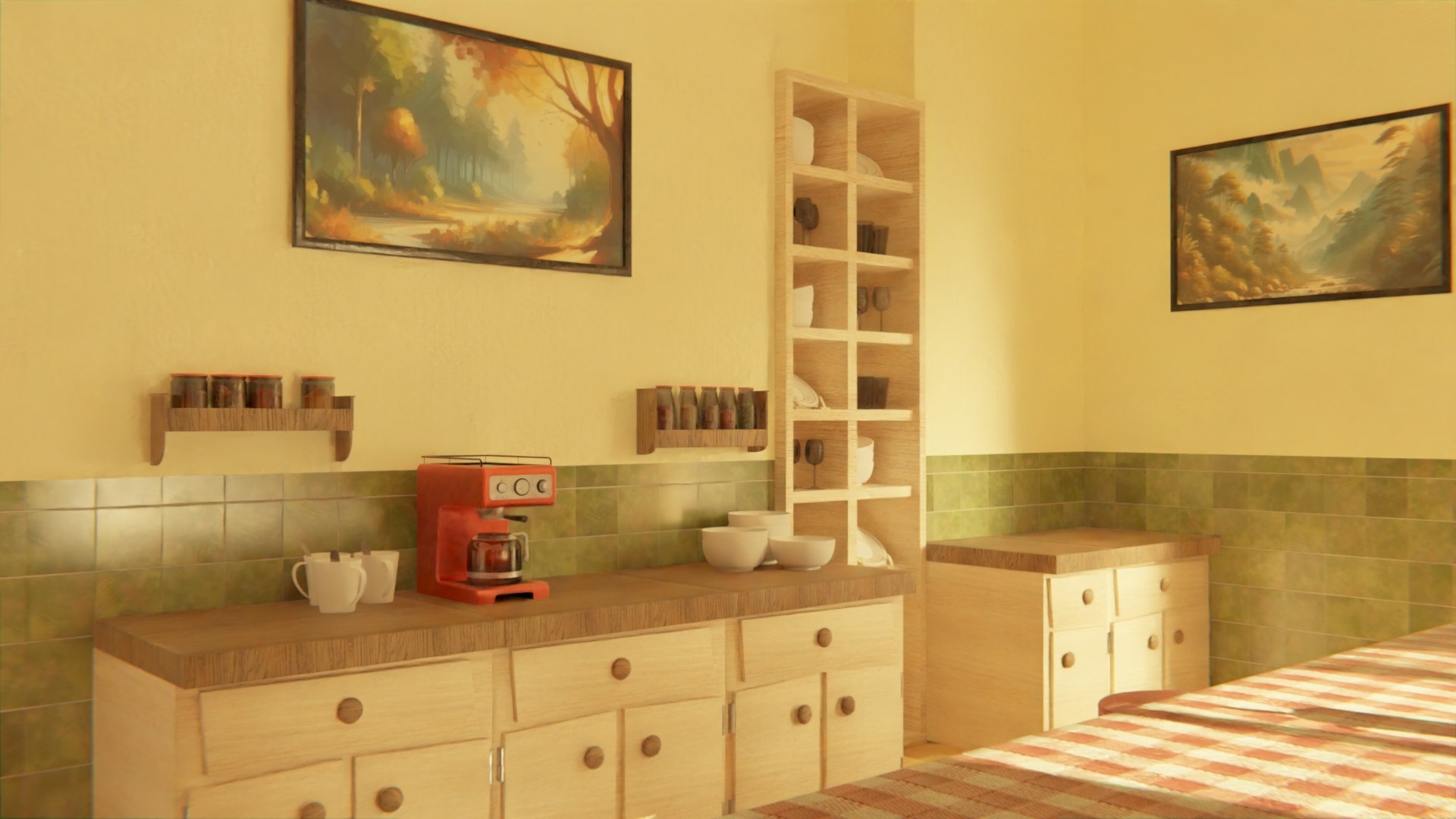3D Cartoon Kitchen Room Props model - TurboSquid 2168508