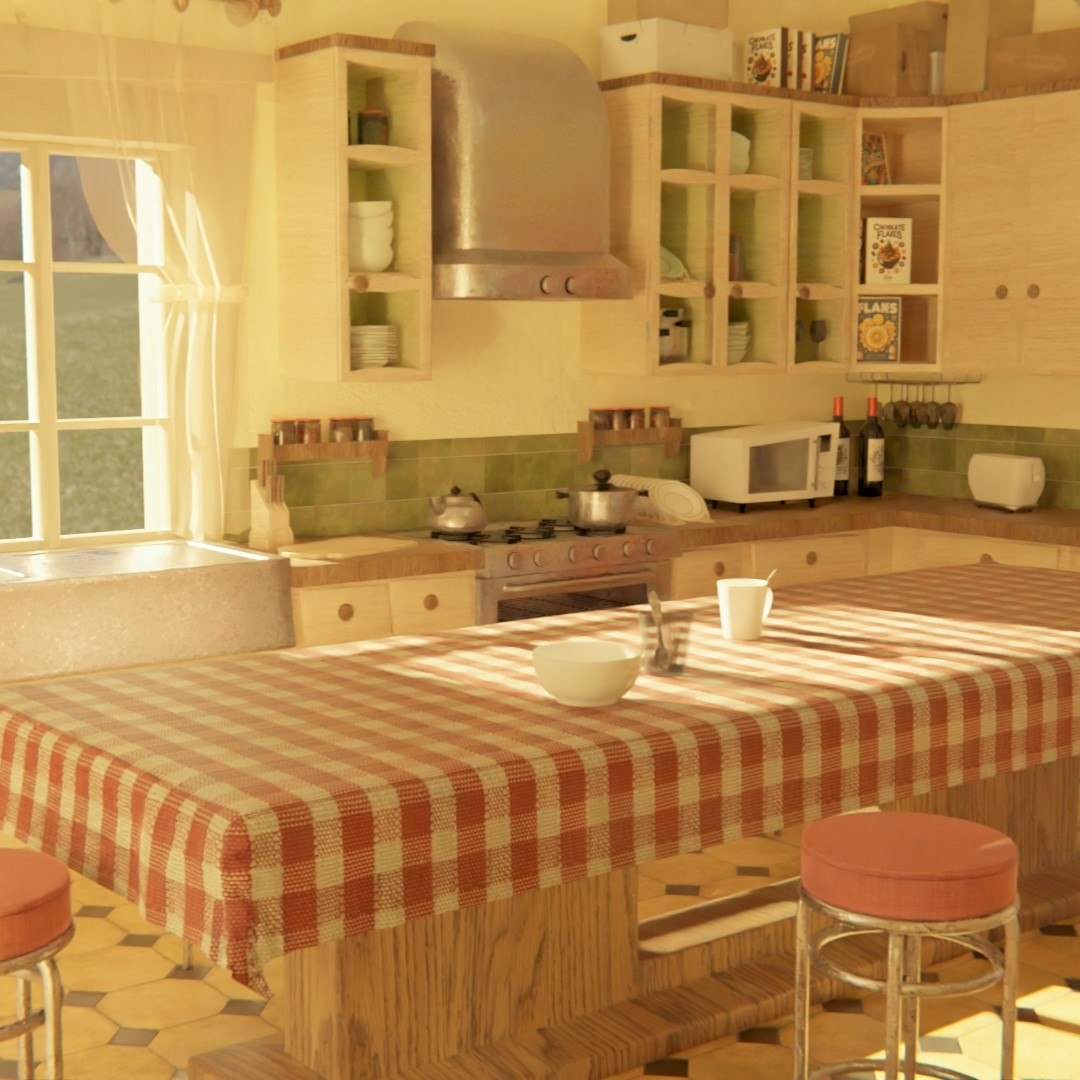 3D Cartoon Kitchen Room Props model - TurboSquid 2168508