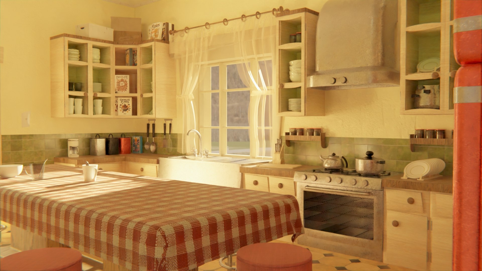 3D Cartoon Kitchen Room Props model - TurboSquid 2168508