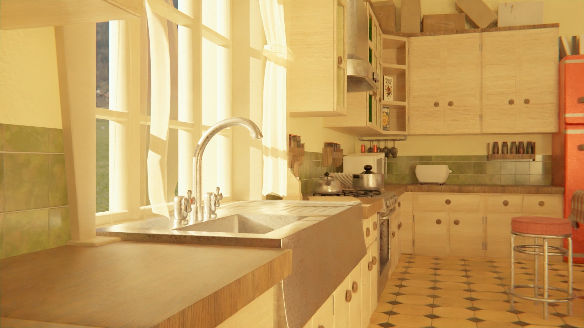 3D Cartoon Kitchen Room Props model - TurboSquid 2168508