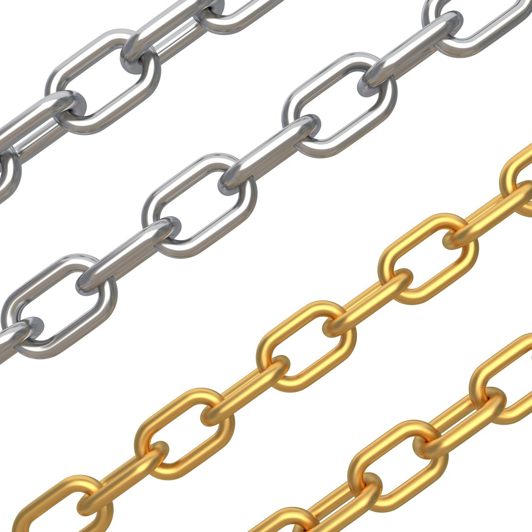 3D Chain Silver And Gold - TurboSquid 2184163