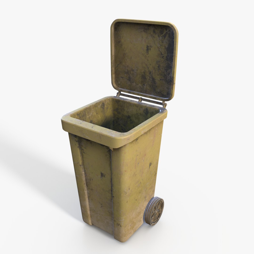 Dirty Street Trash Can Yellow 3D - TurboSquid 2156748