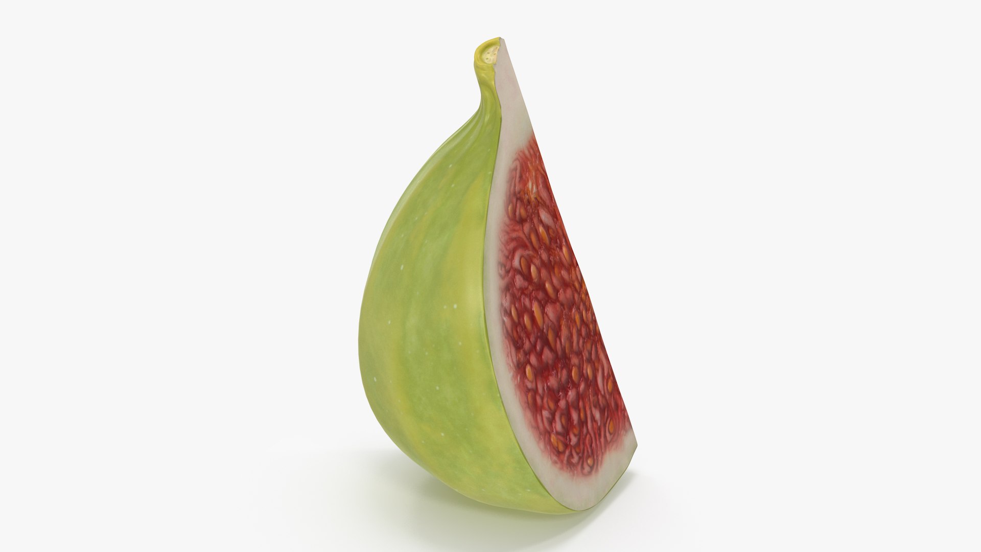 Green Fig Fruit Quarter model - TurboSquid 2054540