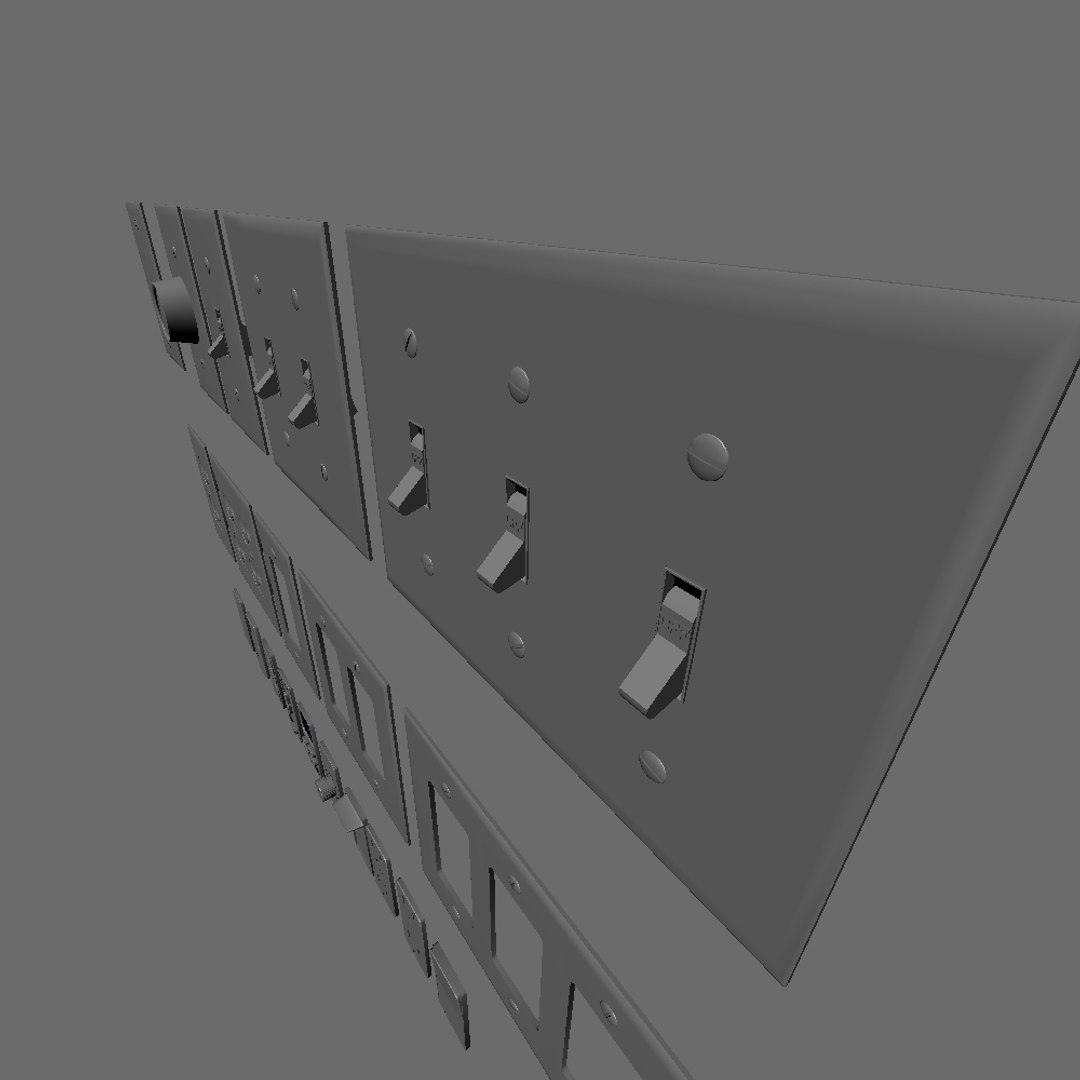 3d model wall decorations toggle switch